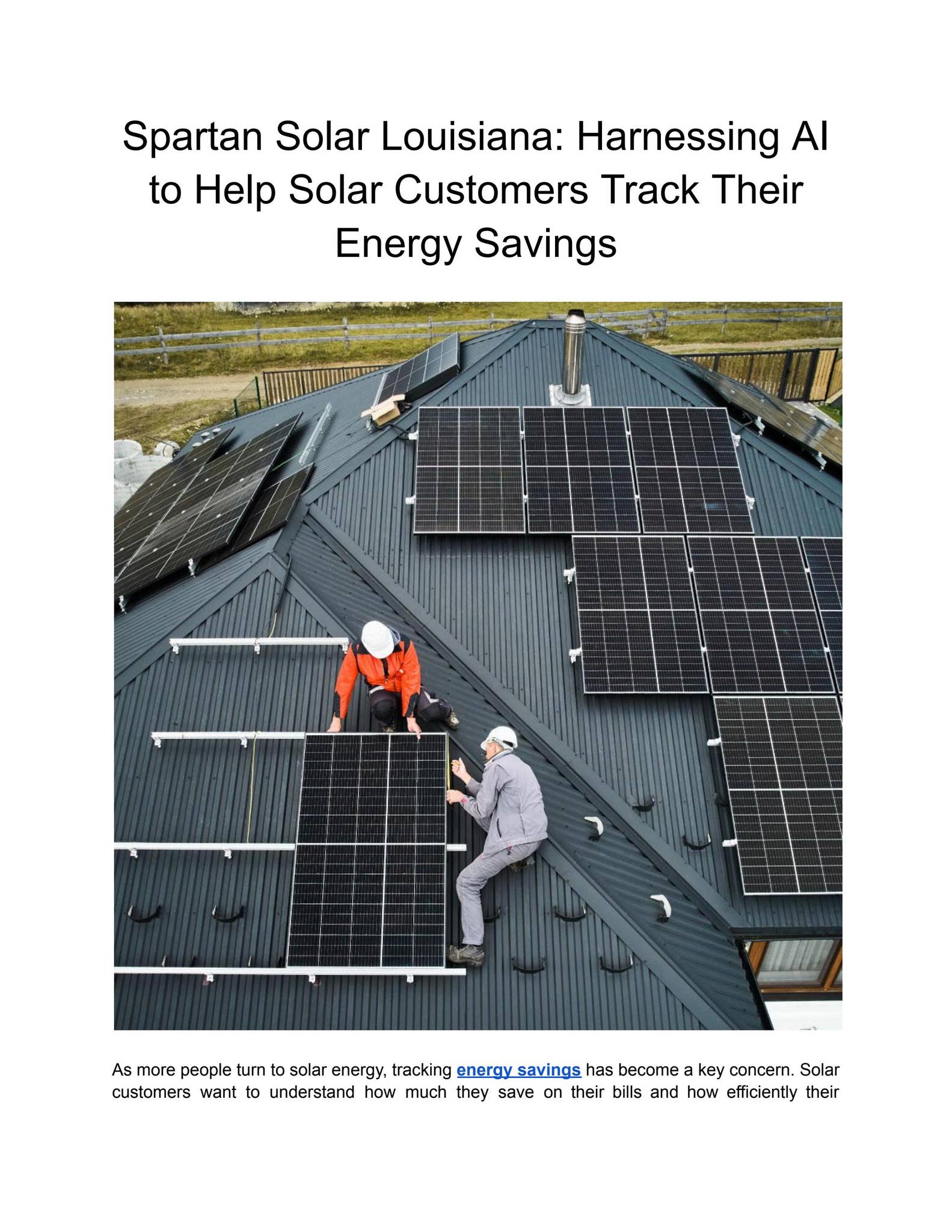 Spartan Solar Louisiana_ Harnessing AI to Help Solar Customers Track ...