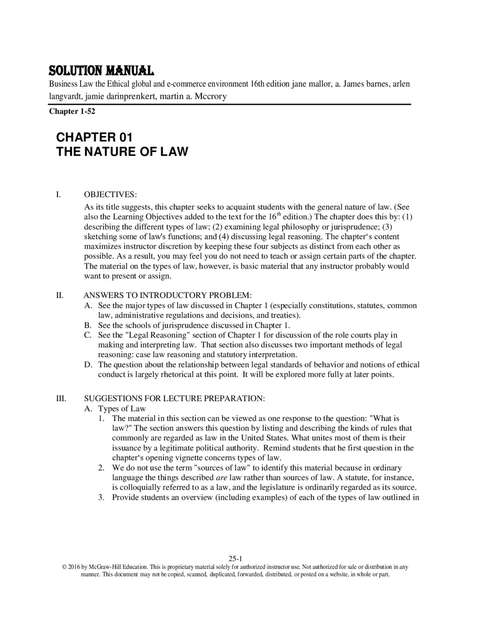 Business Law The Ethical Global And E-Commerce Environment 16th Edition ...