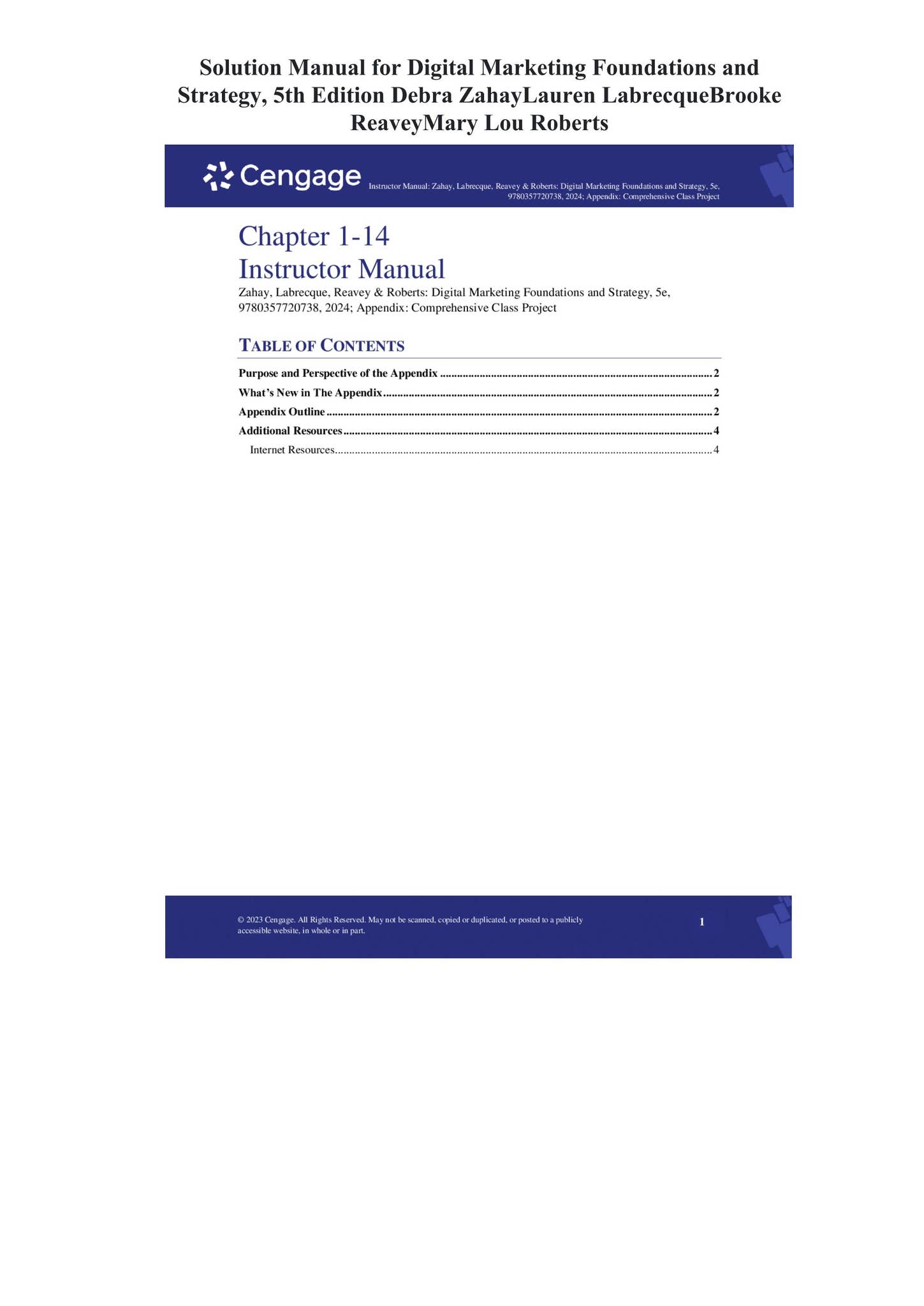 Solution Manual for Digital Marketing Foundations and Strategy, 5th ...