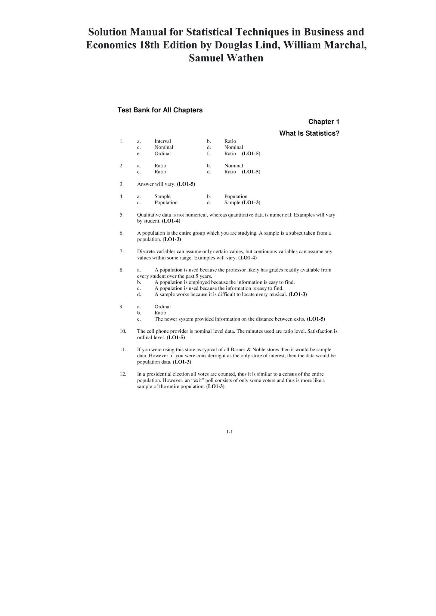 Solution Manual for Understanding Basic Statistics, 9th Edition by ...