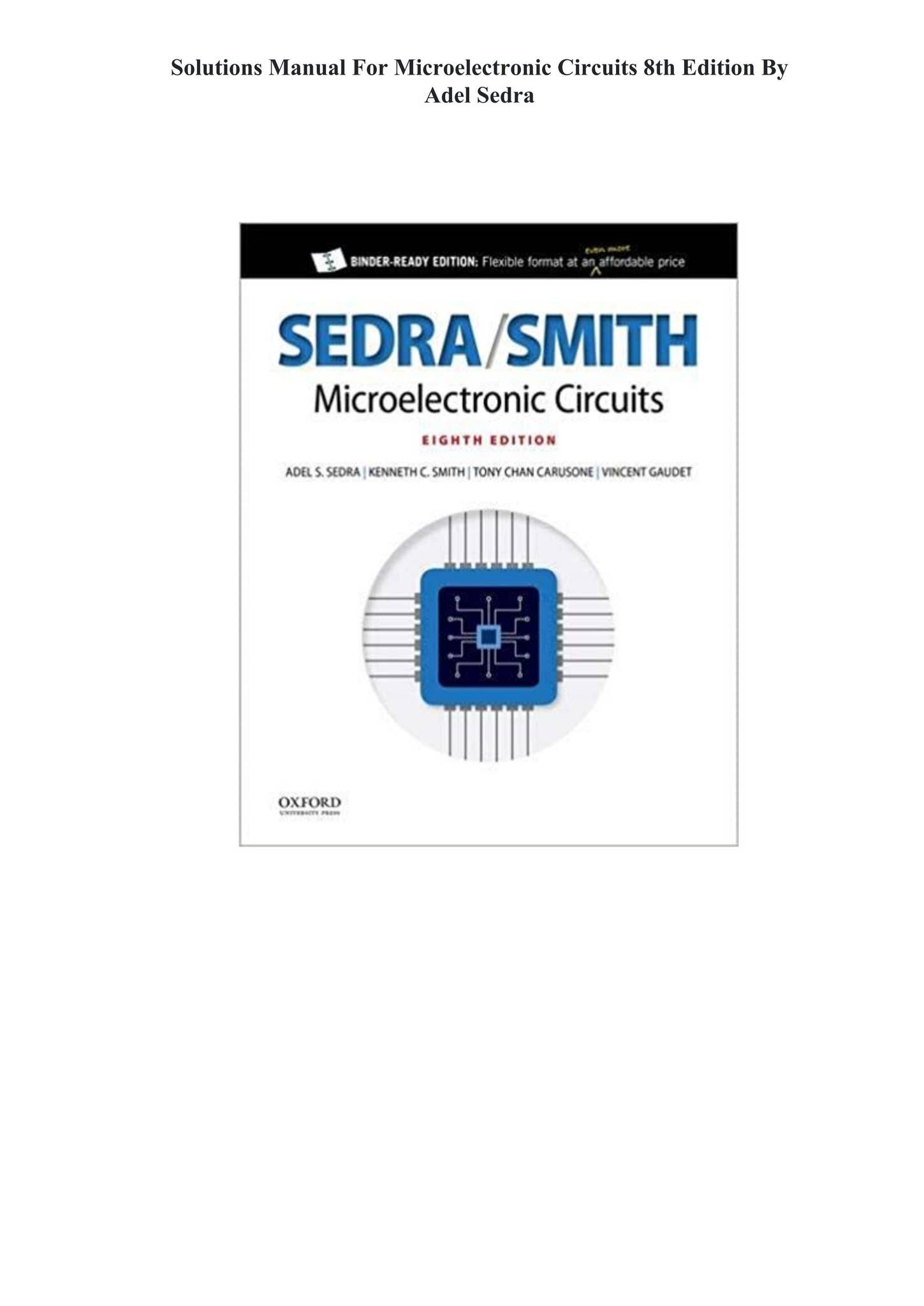 Solutions Manual For Microelectronic Circuits 7th Edition By Adel Sedra ...