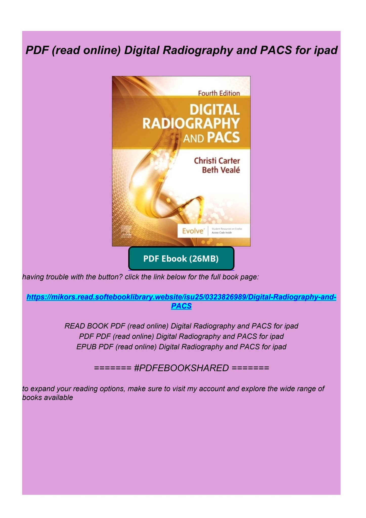 PDF (read online) Digital Radiography and PACS for ipad by ...