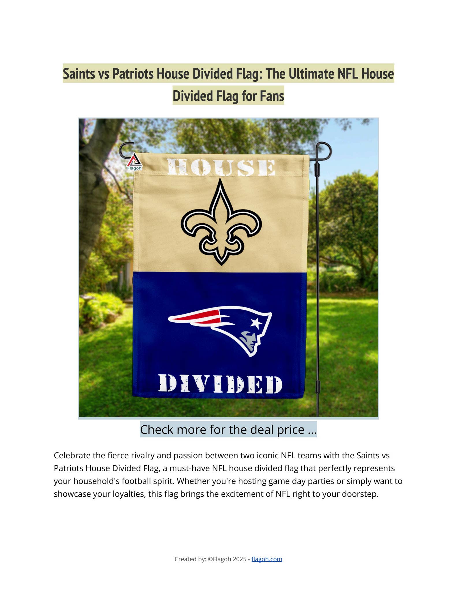 Saints vs Patriots House Divided Flag: The Ultimate NFL House Divided ...