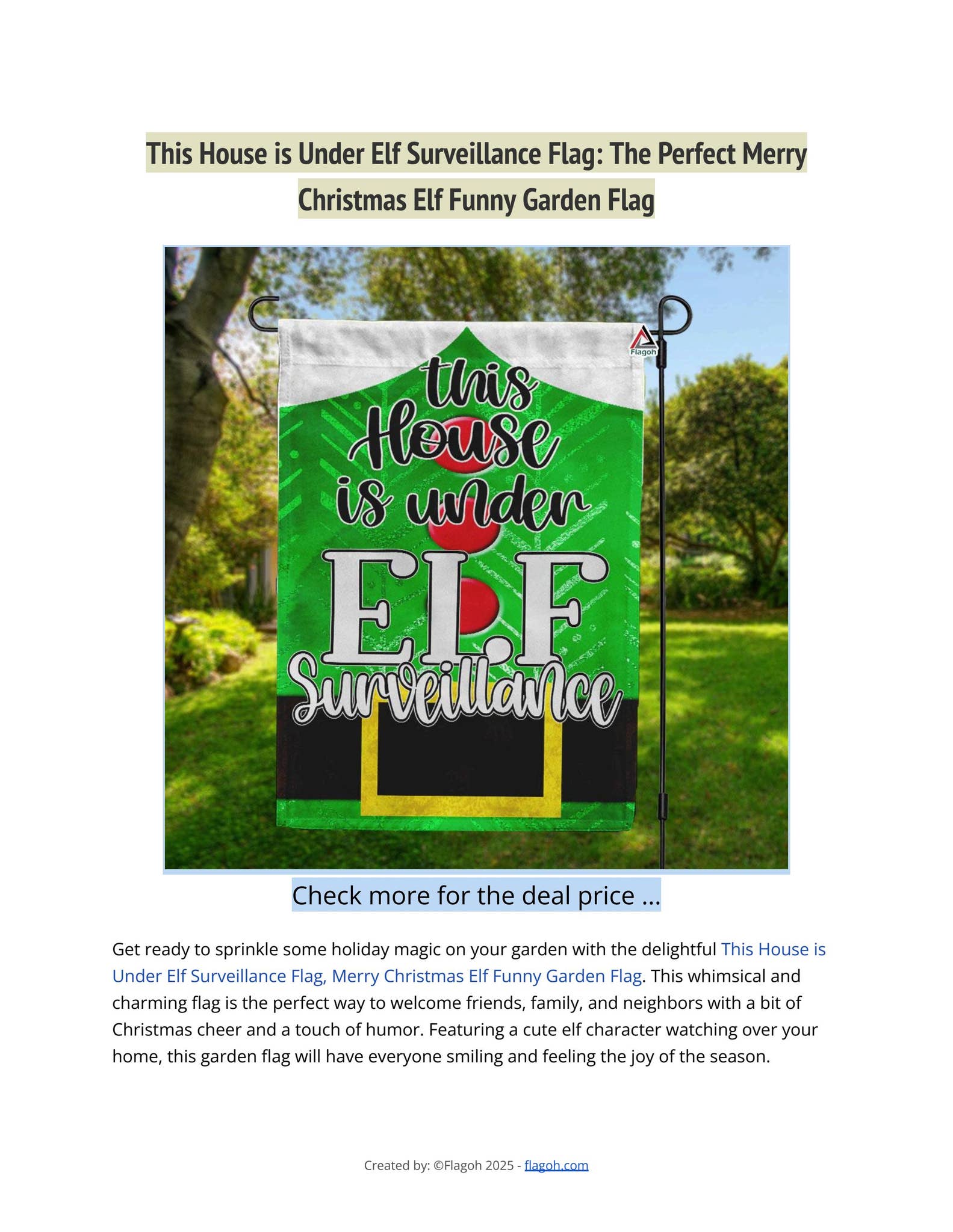 This House is Under Elf Surveillance Flag: The Perfect Merry Christmas ...