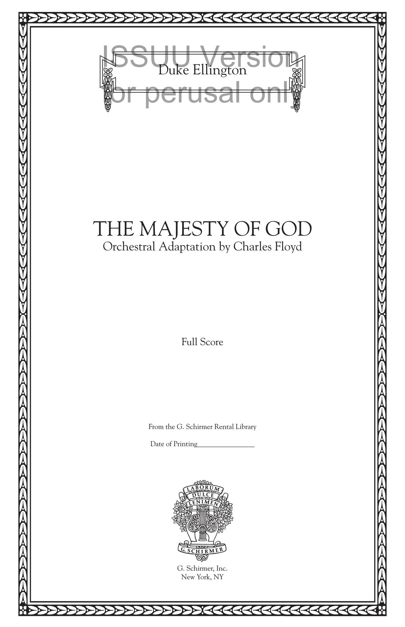 Ellington - The Majesty of God - FS by ScoresOnDemand - Issuu