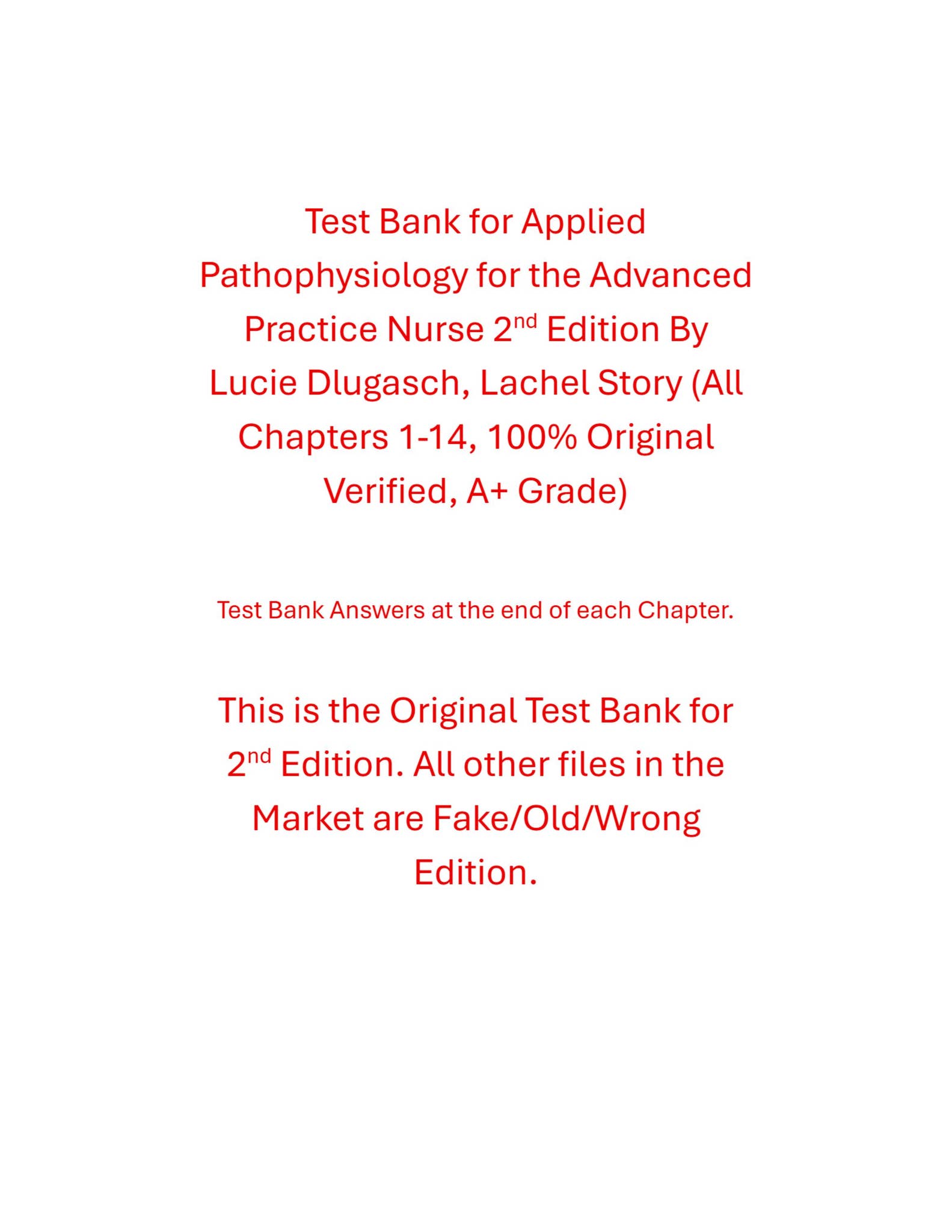 Test Bank for Applied Pathophysiology for the Advanced Practice Nurse ...