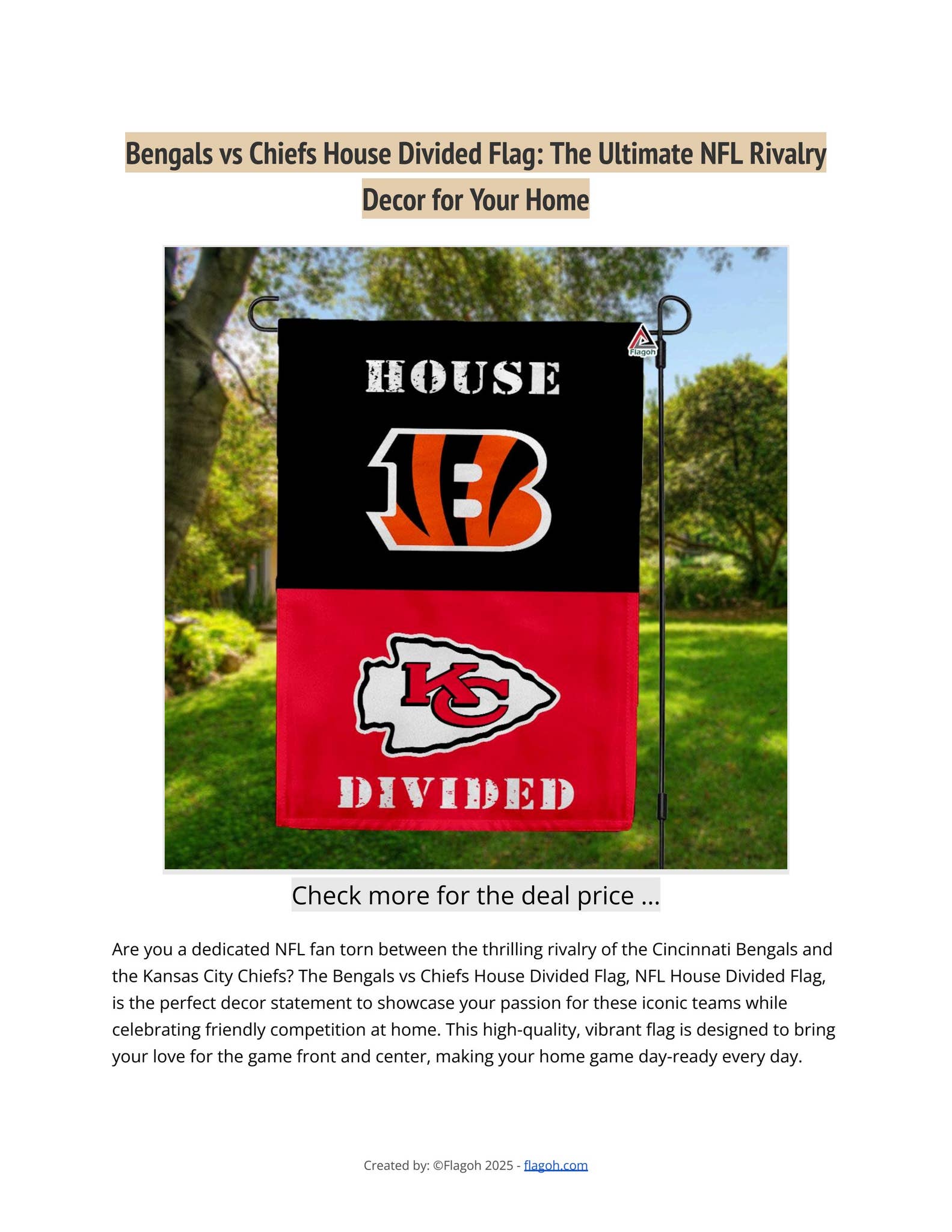 Bengals vs Chiefs House Divided Flag: The Ultimate NFL Rivalry Decor ...