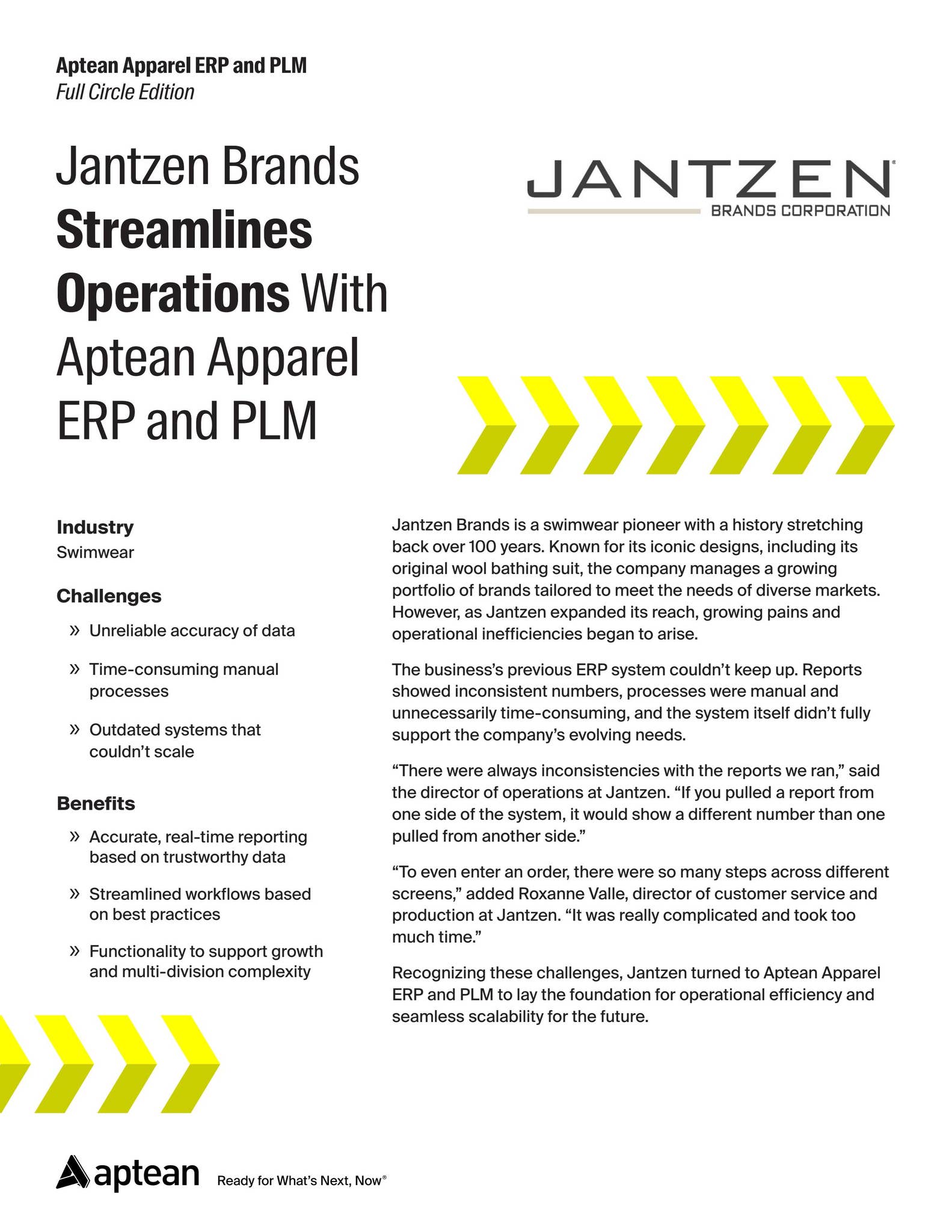 Aptean Full Circle ERP Jantzen Brands Customer Story by Aptean - Issuu