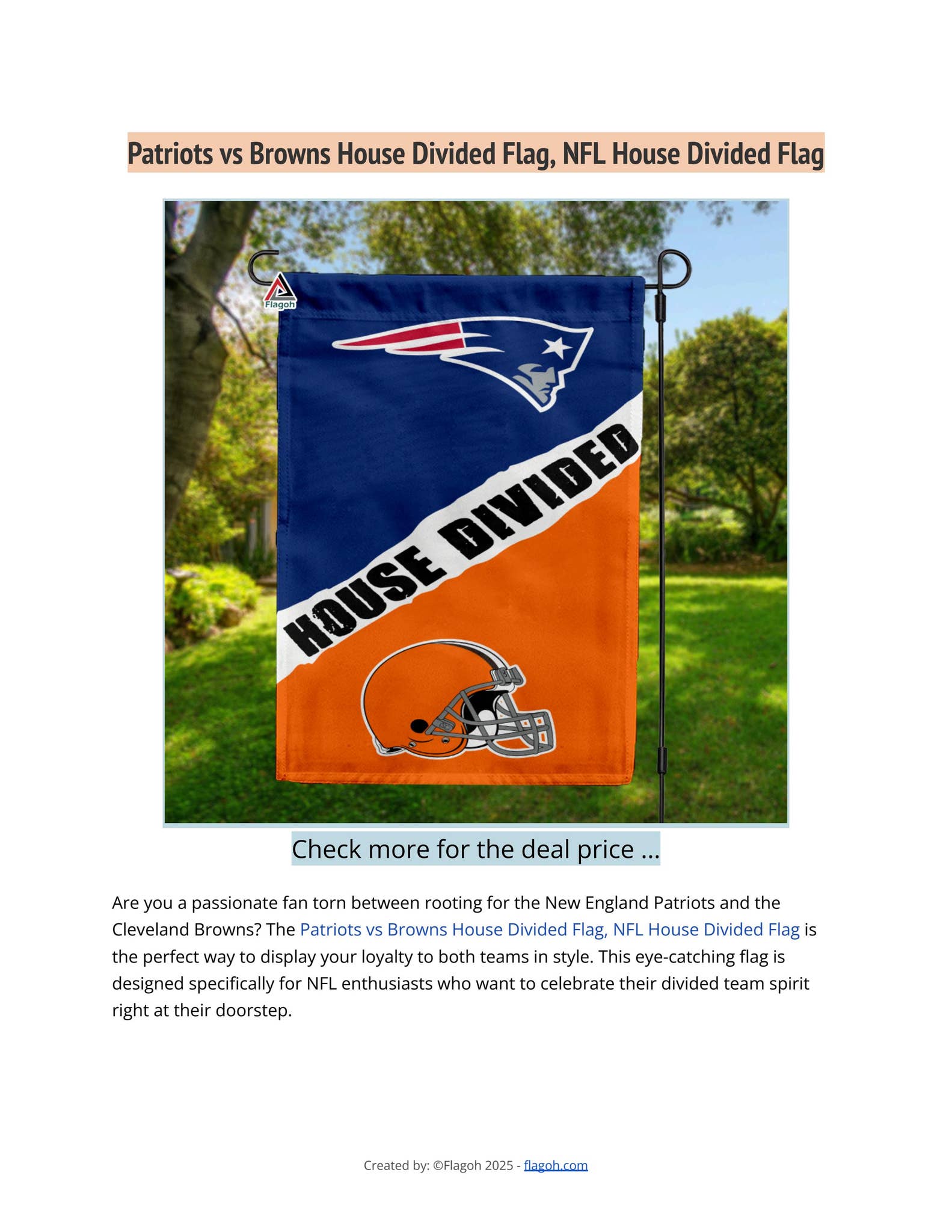 Patriots vs Browns House Divided Flag - The Ultimate NFL House Divided ...