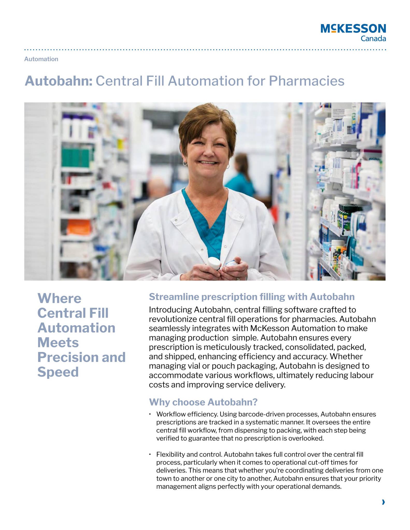 Autobahn Central Fill Automation for Pharmacies by McKesson Technology Solutions | Solutions ...