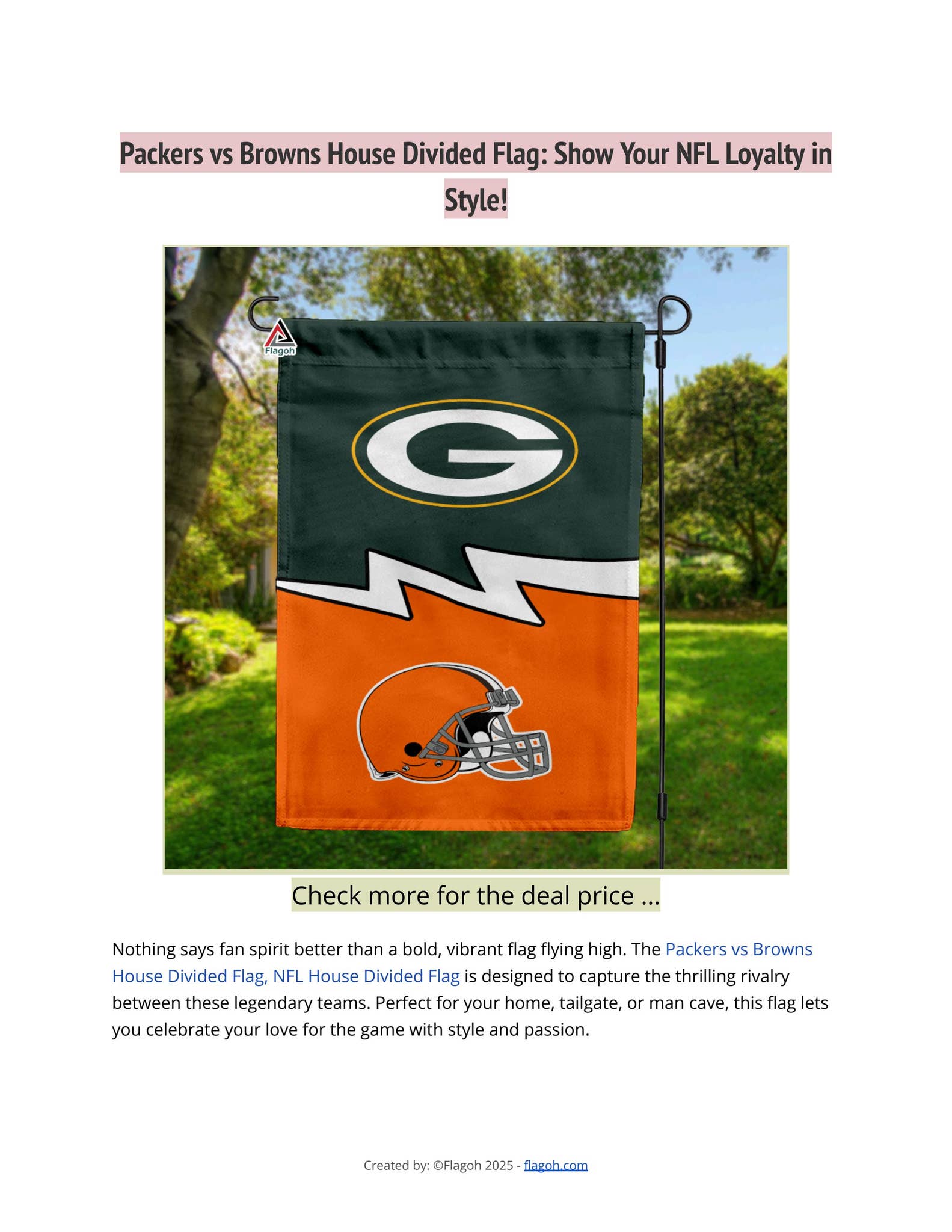Packers vs Browns House Divided Flag: Show Your NFL Loyalty in Style ...