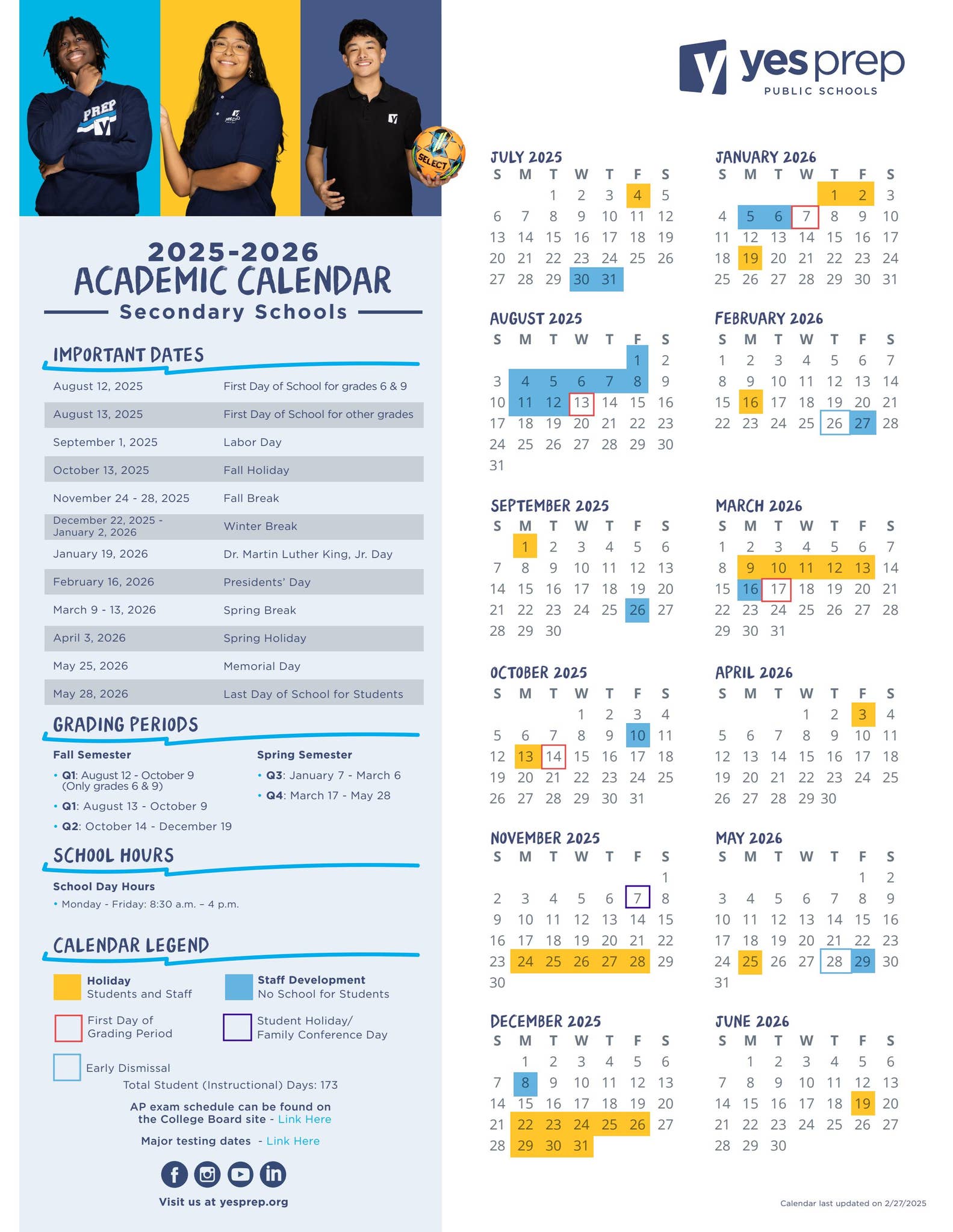 Calendar_25-26-Secondary by YES Prep Public Schools - Issuu