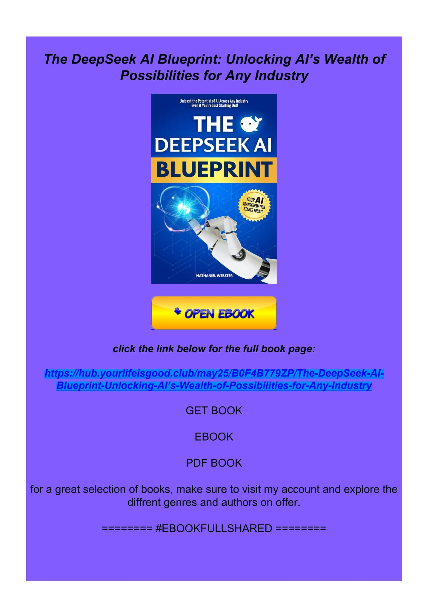 PDF KINDLE The DeepSeek AI Blueprint: Unlocking AI’s Wealth of Possibi ...