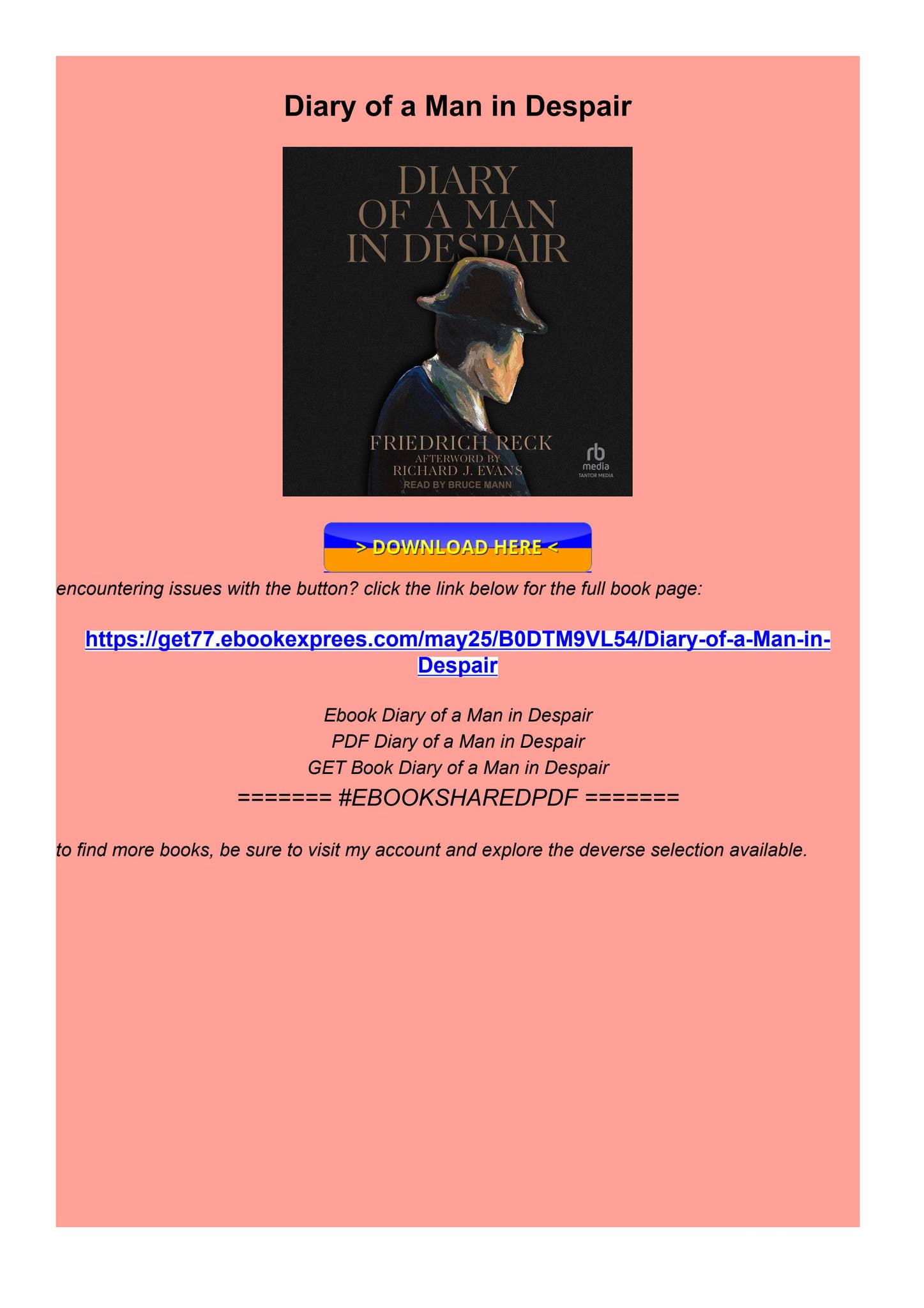 PDF Diary of a Man in Despair by natashafoxsa - Issuu