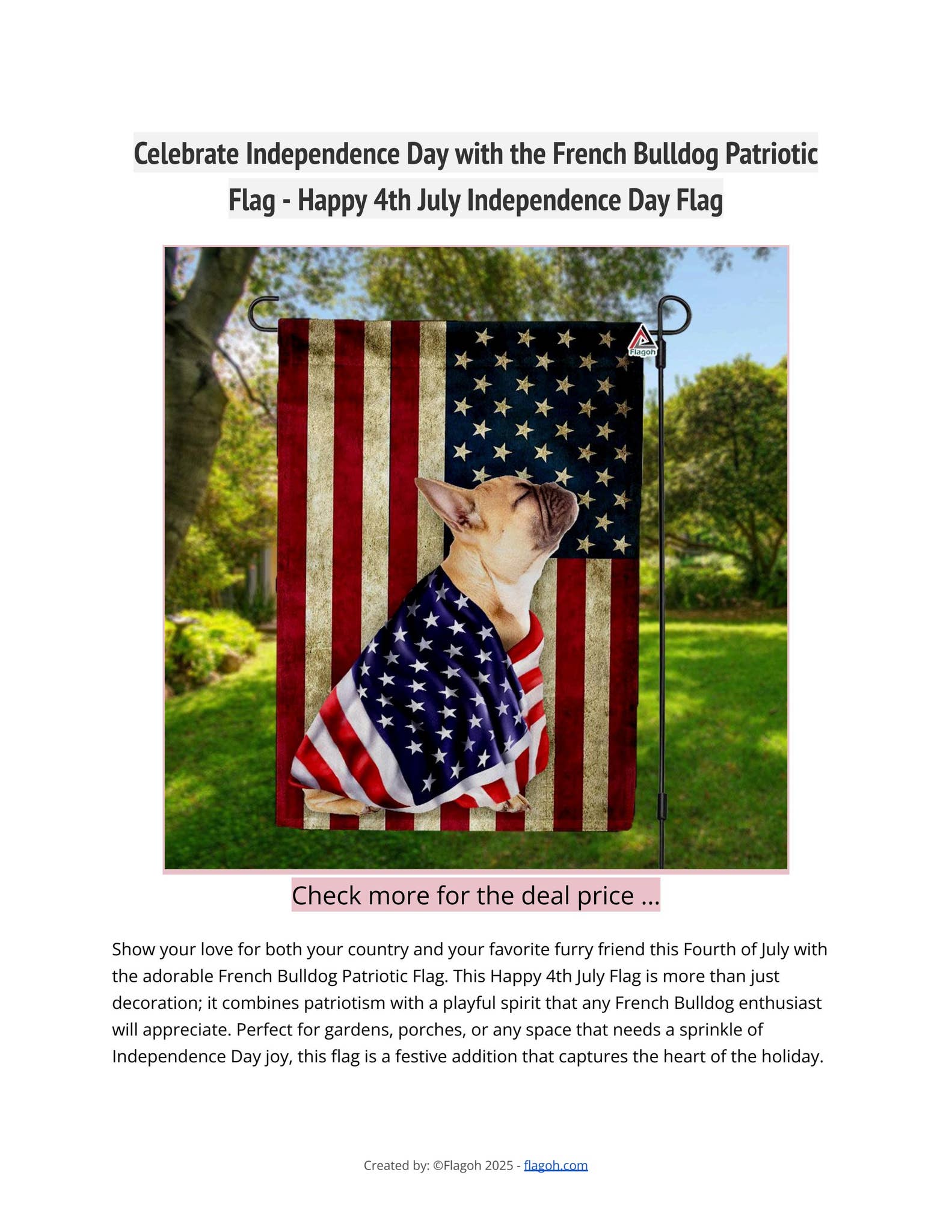 Celebrate Independence Day with the French Bulldog Patriotic Flag ...