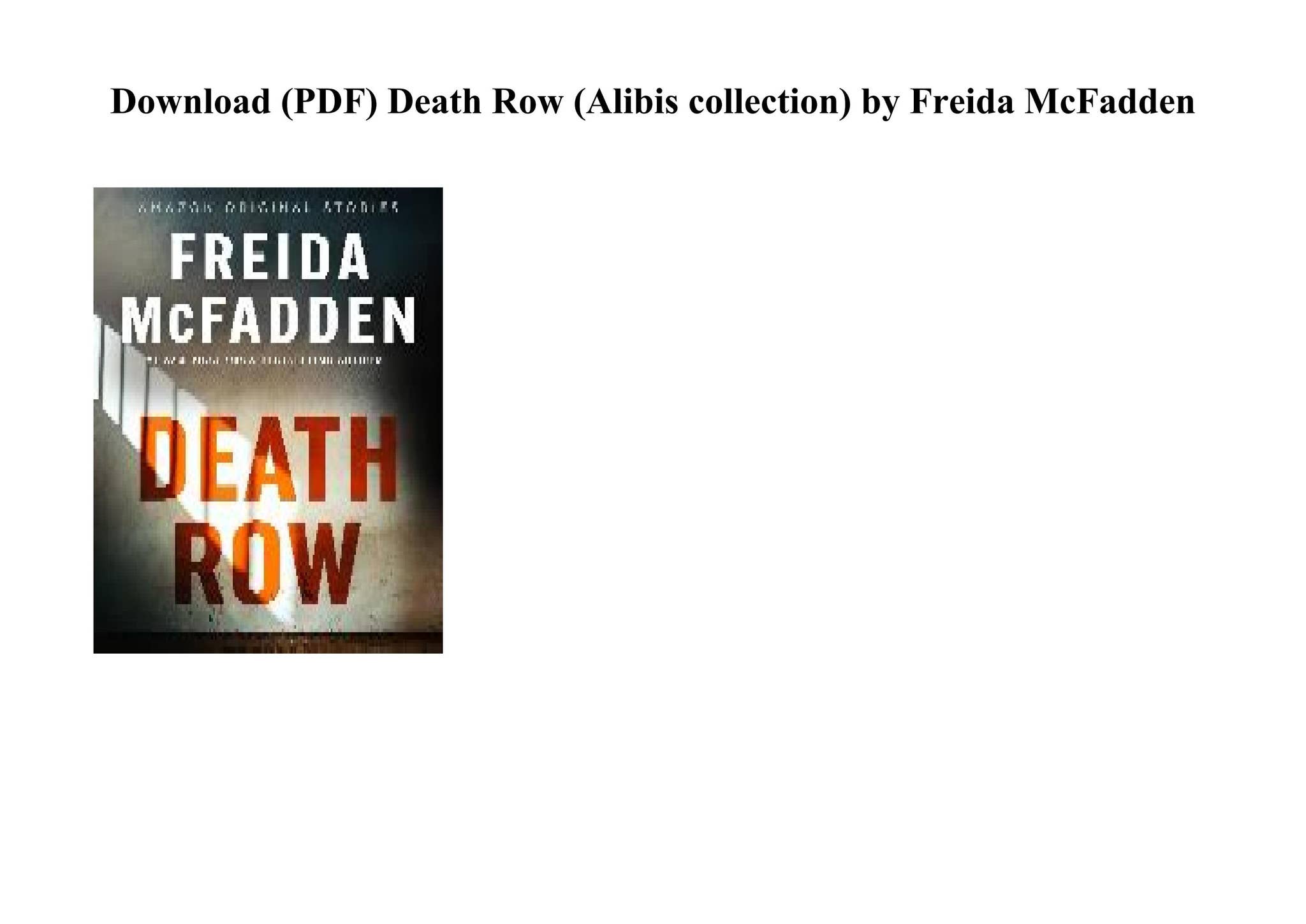 [PDF] Death Row (Alibis collection) Book Download by amaze0715 - Issuu