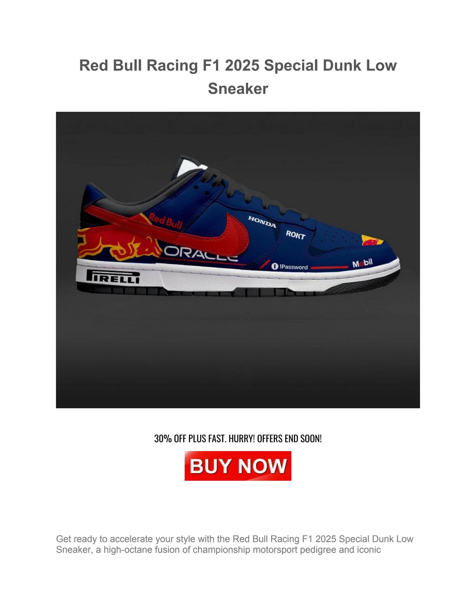 Red Bull Racing F1 2025 Special Dunk Low Sneaker by Hung Nguyen - Issuu