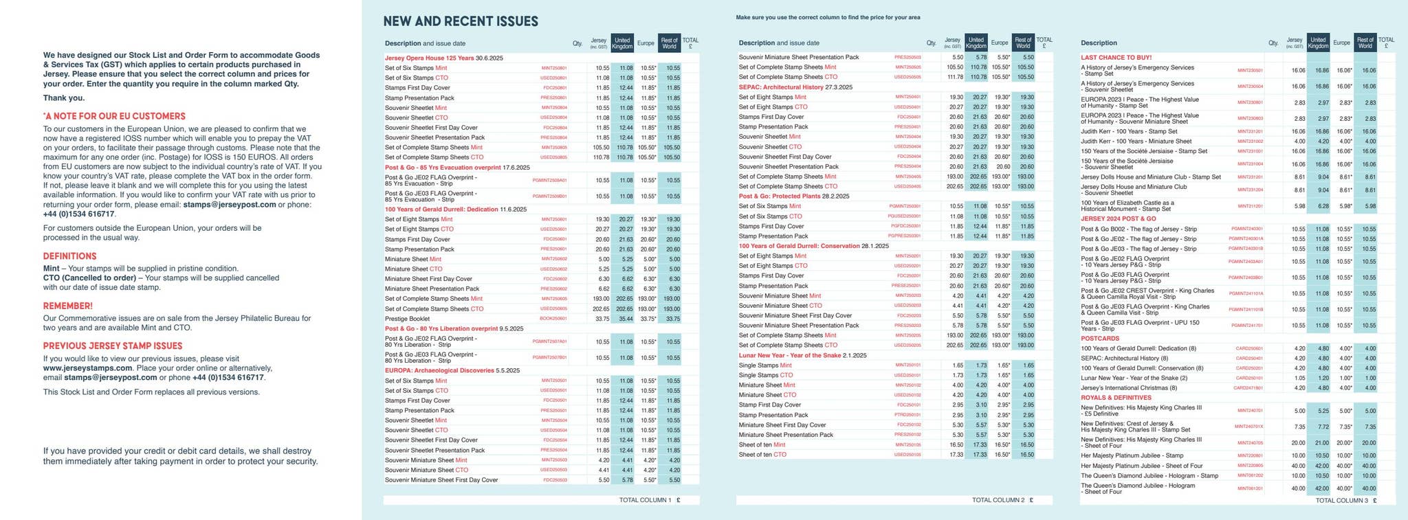 2025 Q2 Spring Bulletin Stock List Order Form 8pp by JerseyPost - Issuu