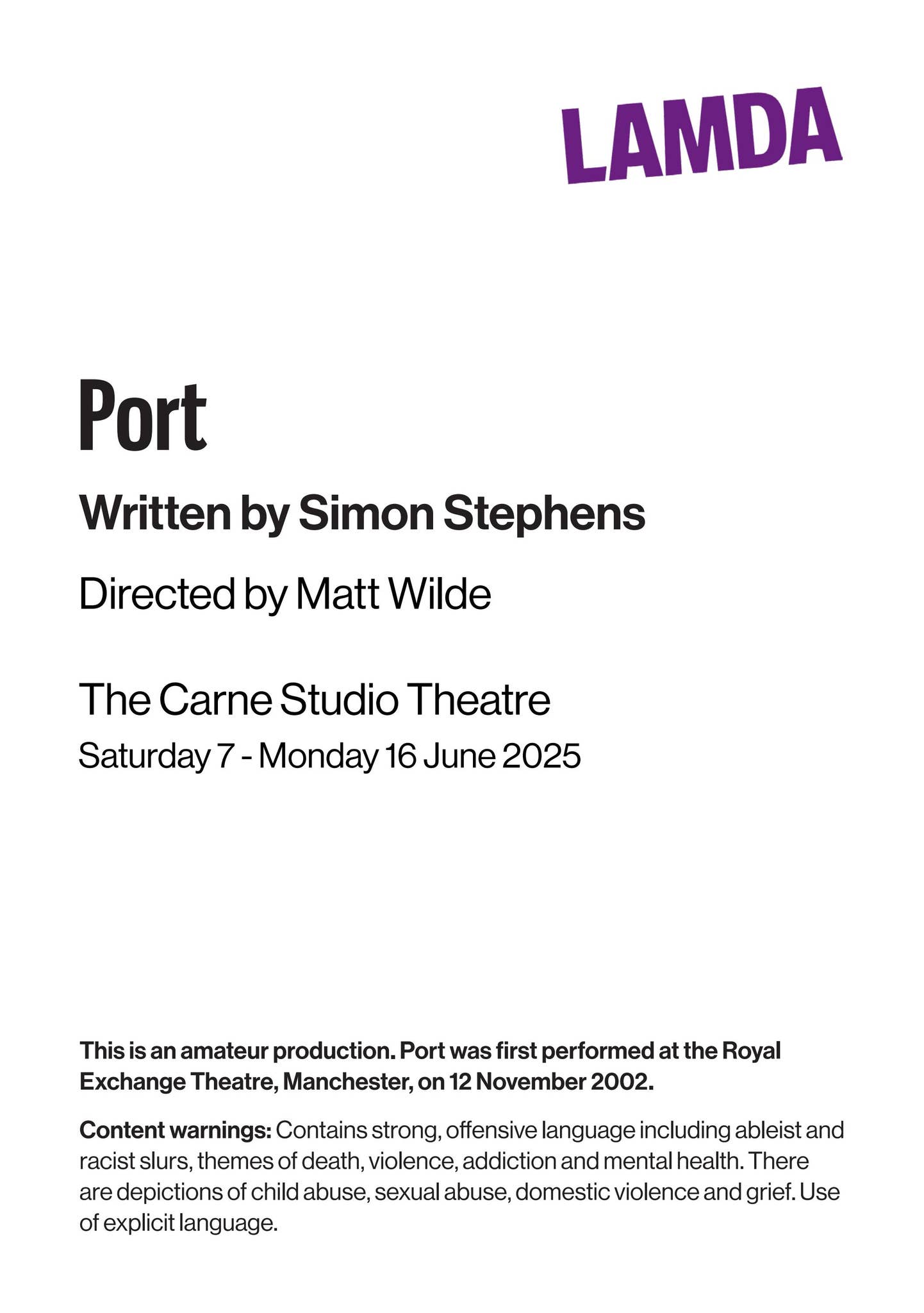 Port (Cast Sheet) by LAMDA - Issuu
