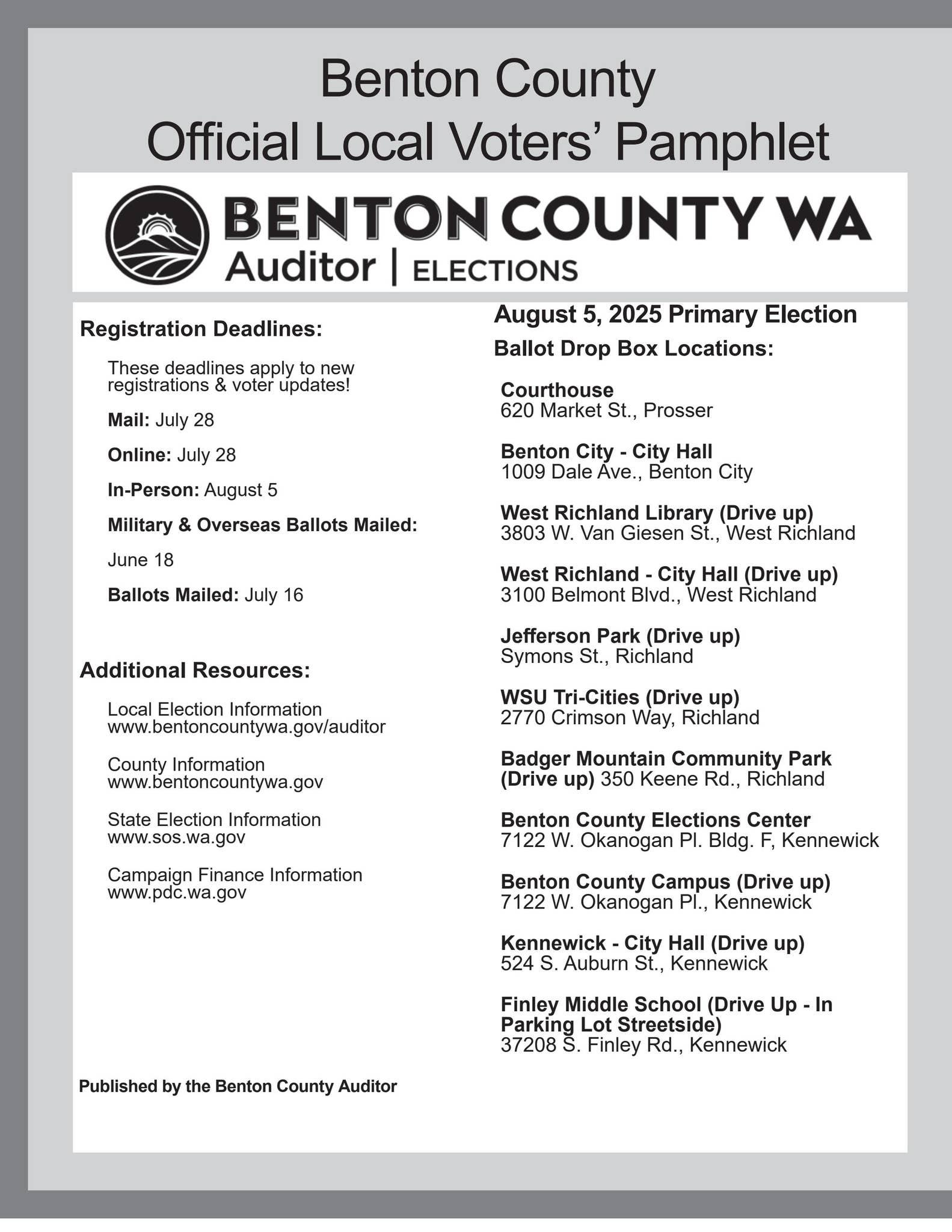 Benton County 2025 Primary Voters' Pamphlet by bentoncountyauditor - Issuu