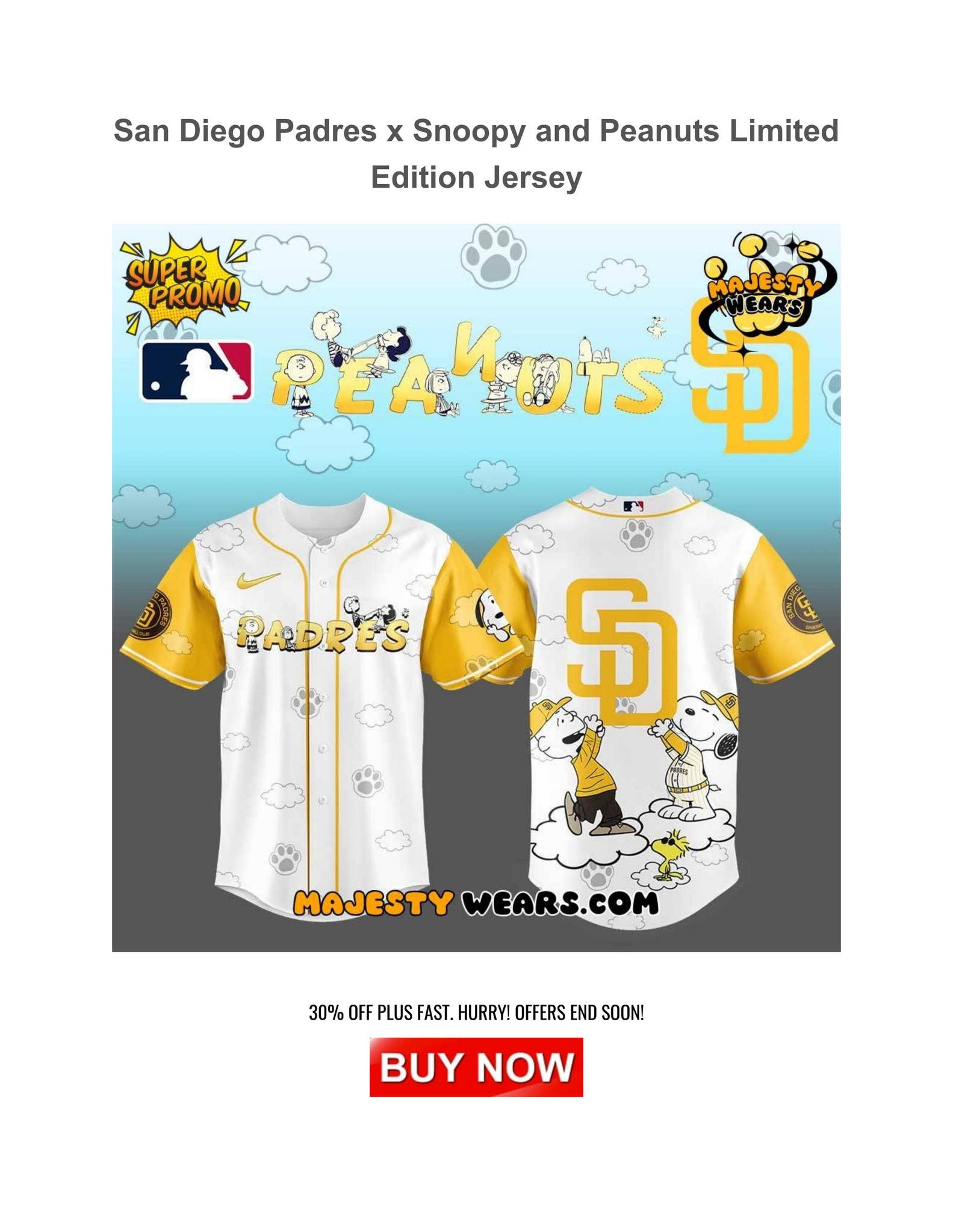 San Diego Padres x Snoopy and Peanuts Limited Edition Jersey by Hung ...