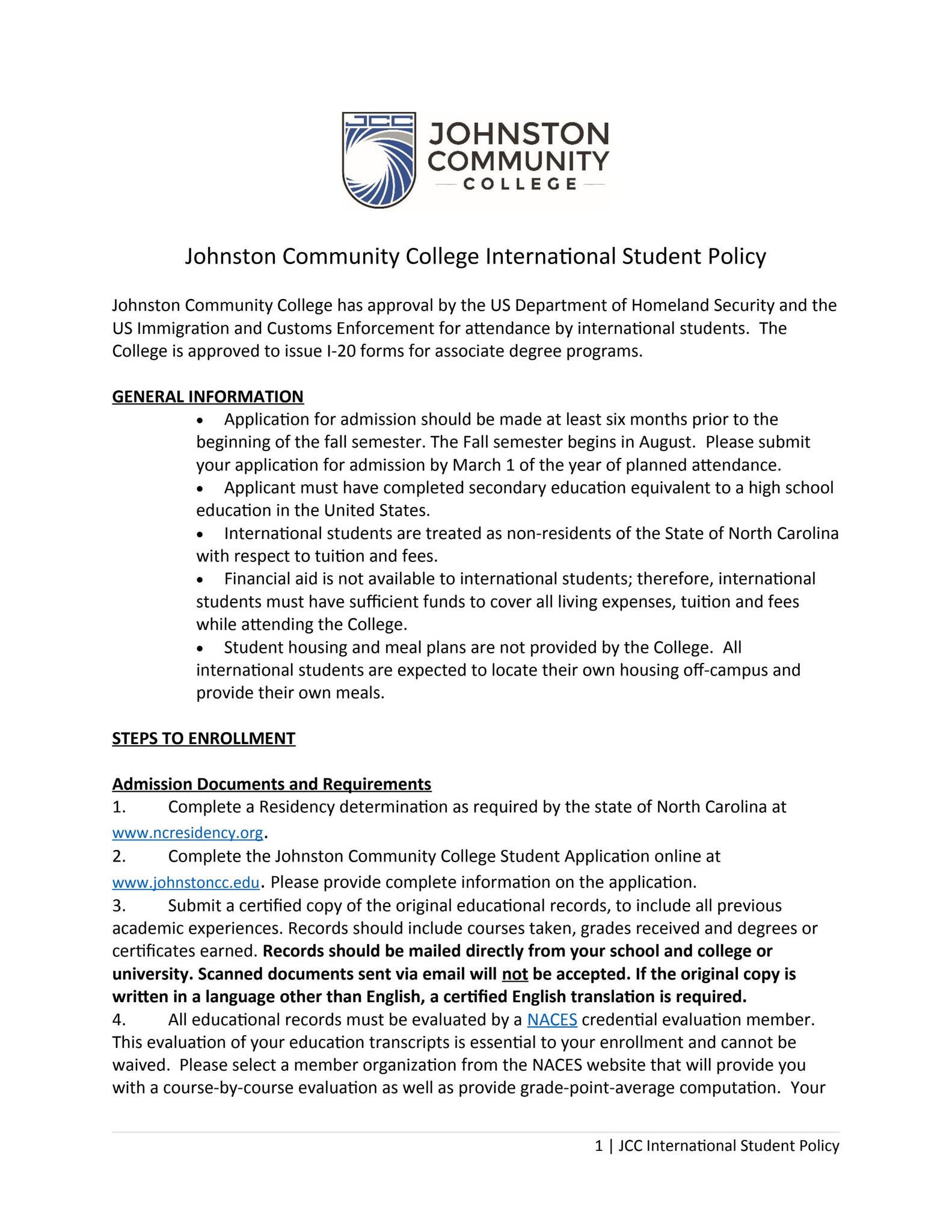 International Student Policy-2025 by Johnston Community College - Issuu