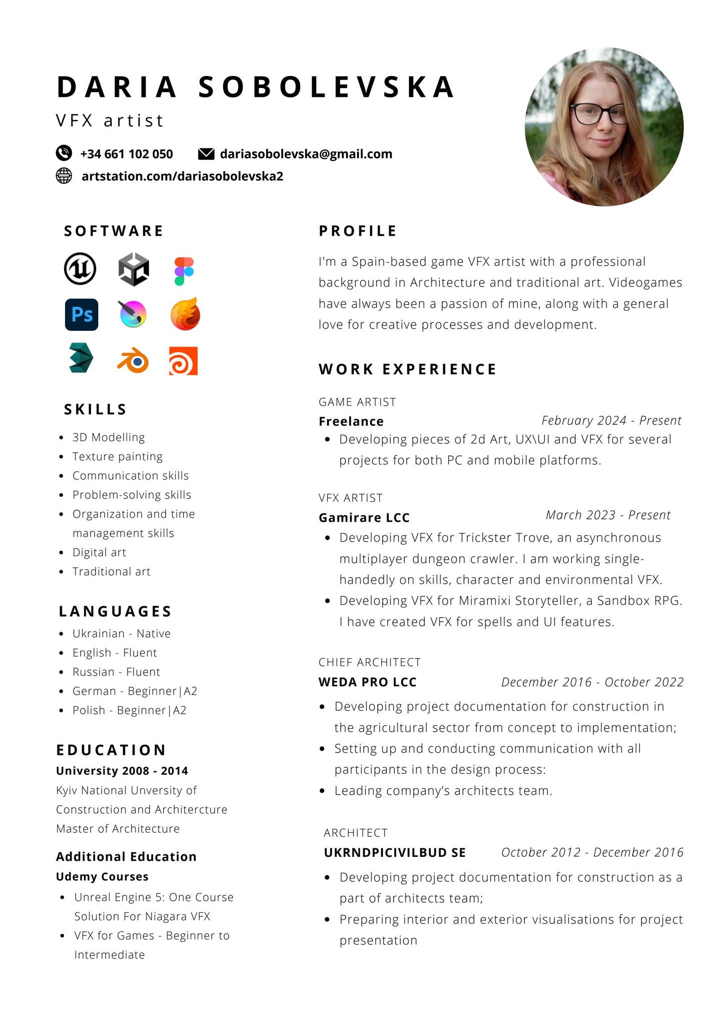 VFX artist CV Daria Sobolevska by DariaSobolevska - Issuu