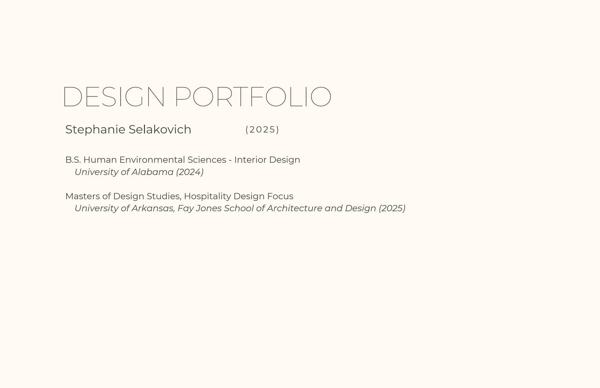Stephanie Selakovich Portfolio 2025 by stephselak - Issuu