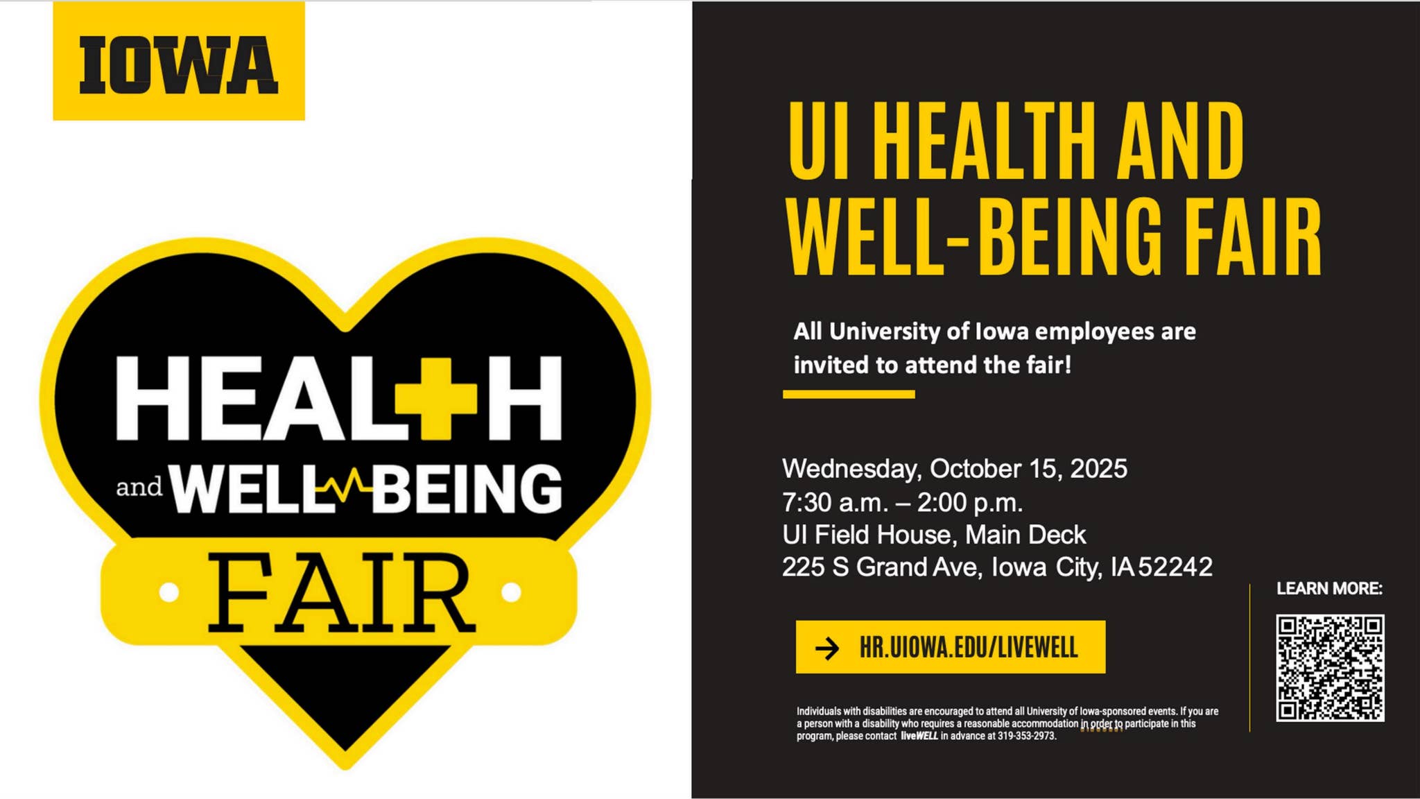 2025 Health and Well-Being Fair Signage by liveWELL program at ...