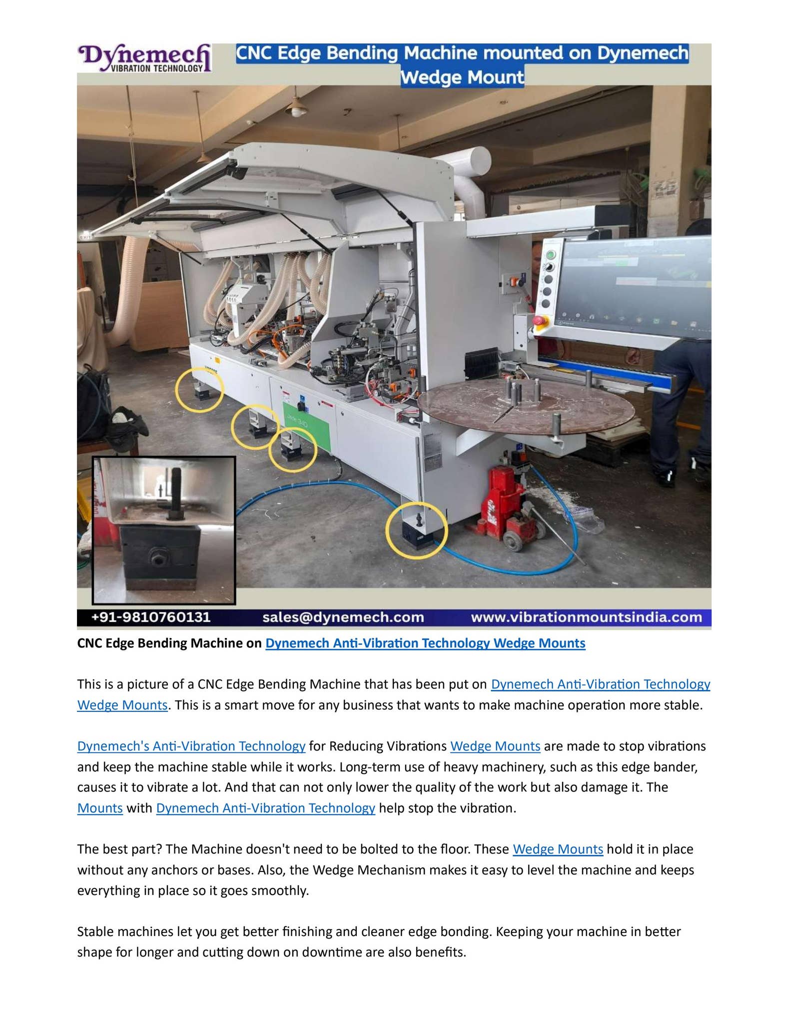 CNC Edge Bending Machine on Dynemech Anti-Vibration Technology Wedge ...