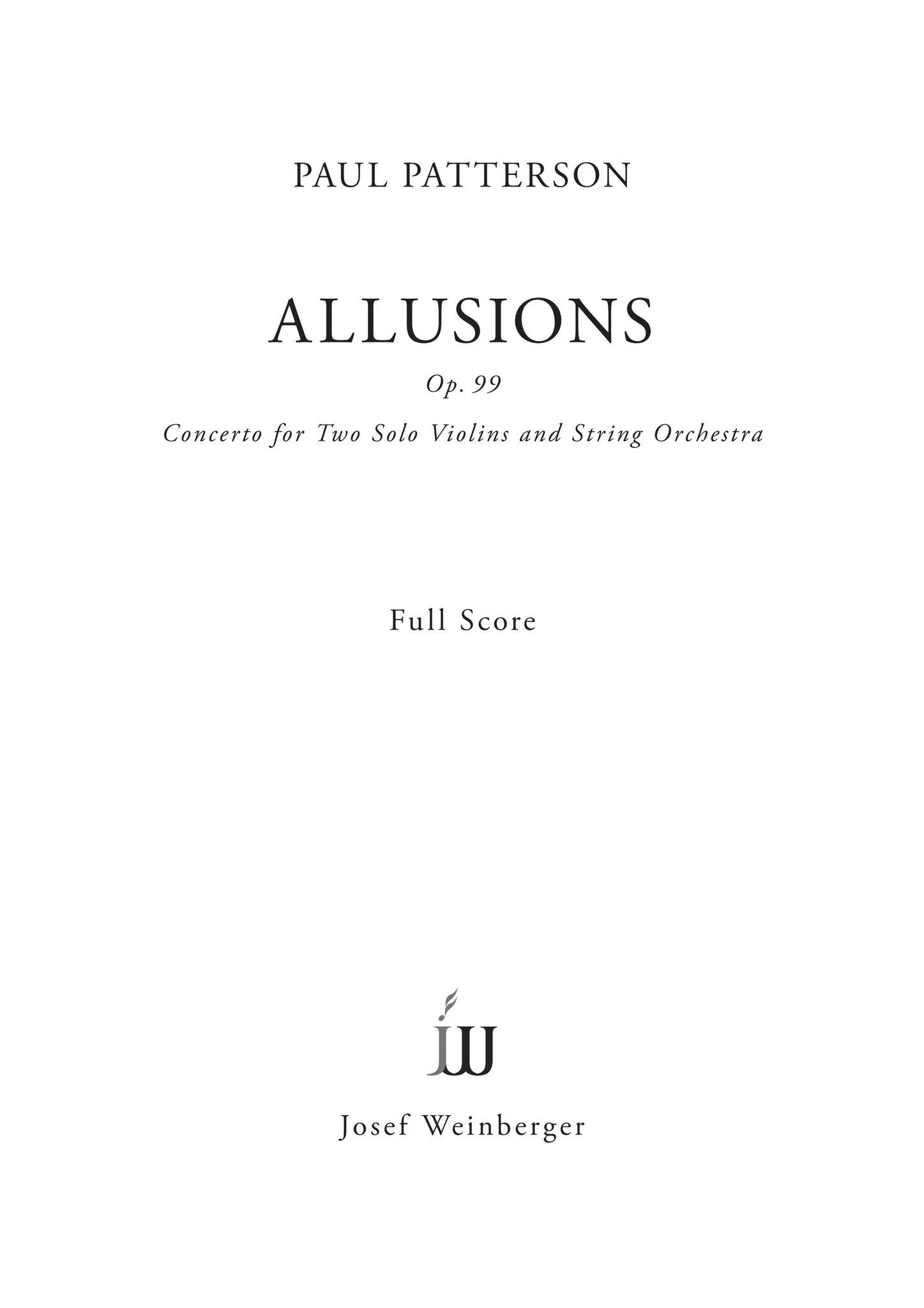 Patterson, Paul – Allusions – Full Score by Josef Weinberger - Issuu