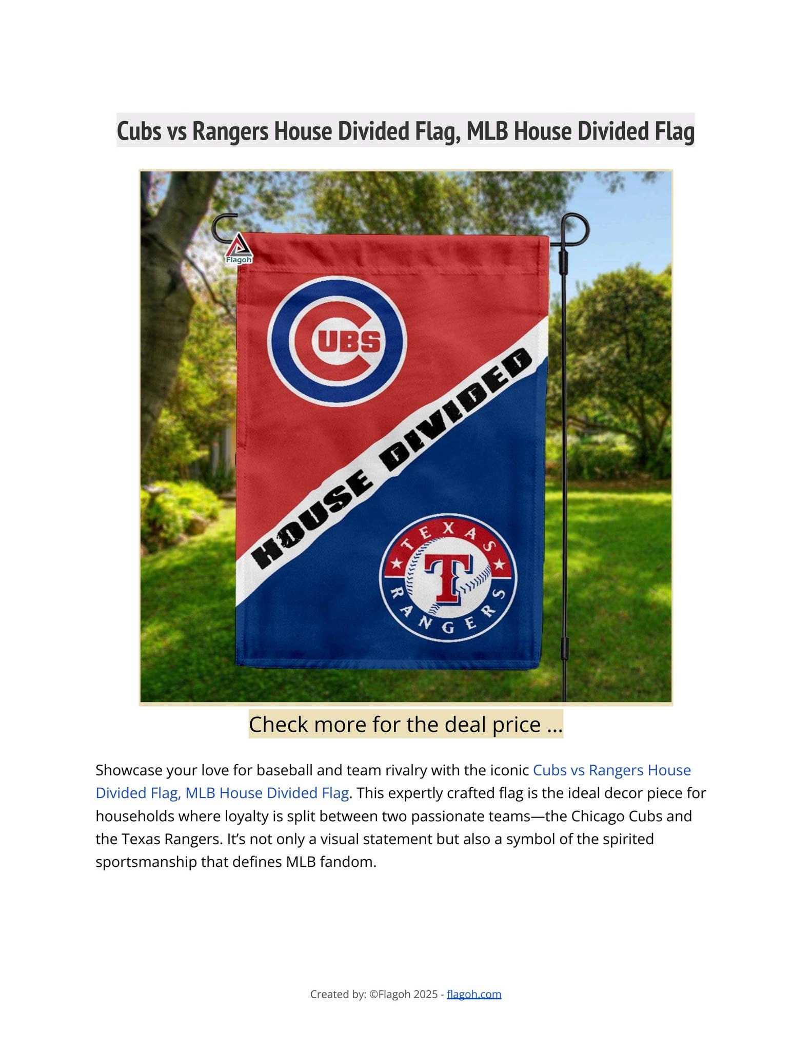 Cubs vs Rangers House Divided Flag | MLB House Divided Flag for True ...