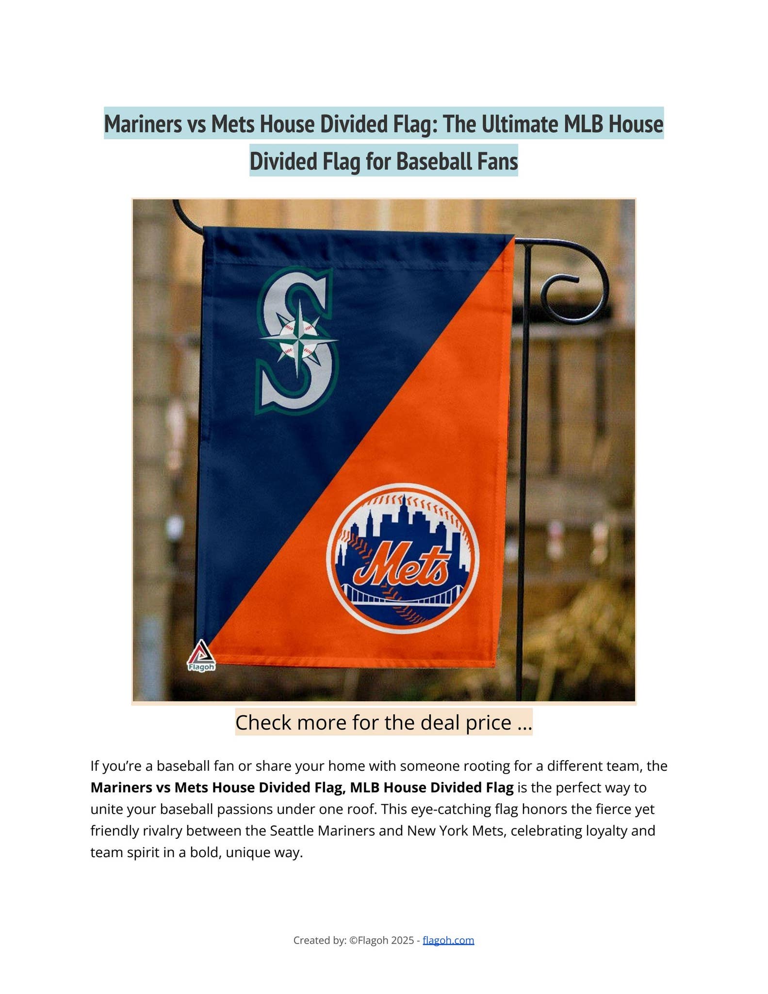 Mariners vs Mets House Divided Flag: The Ultimate MLB House Divided ...
