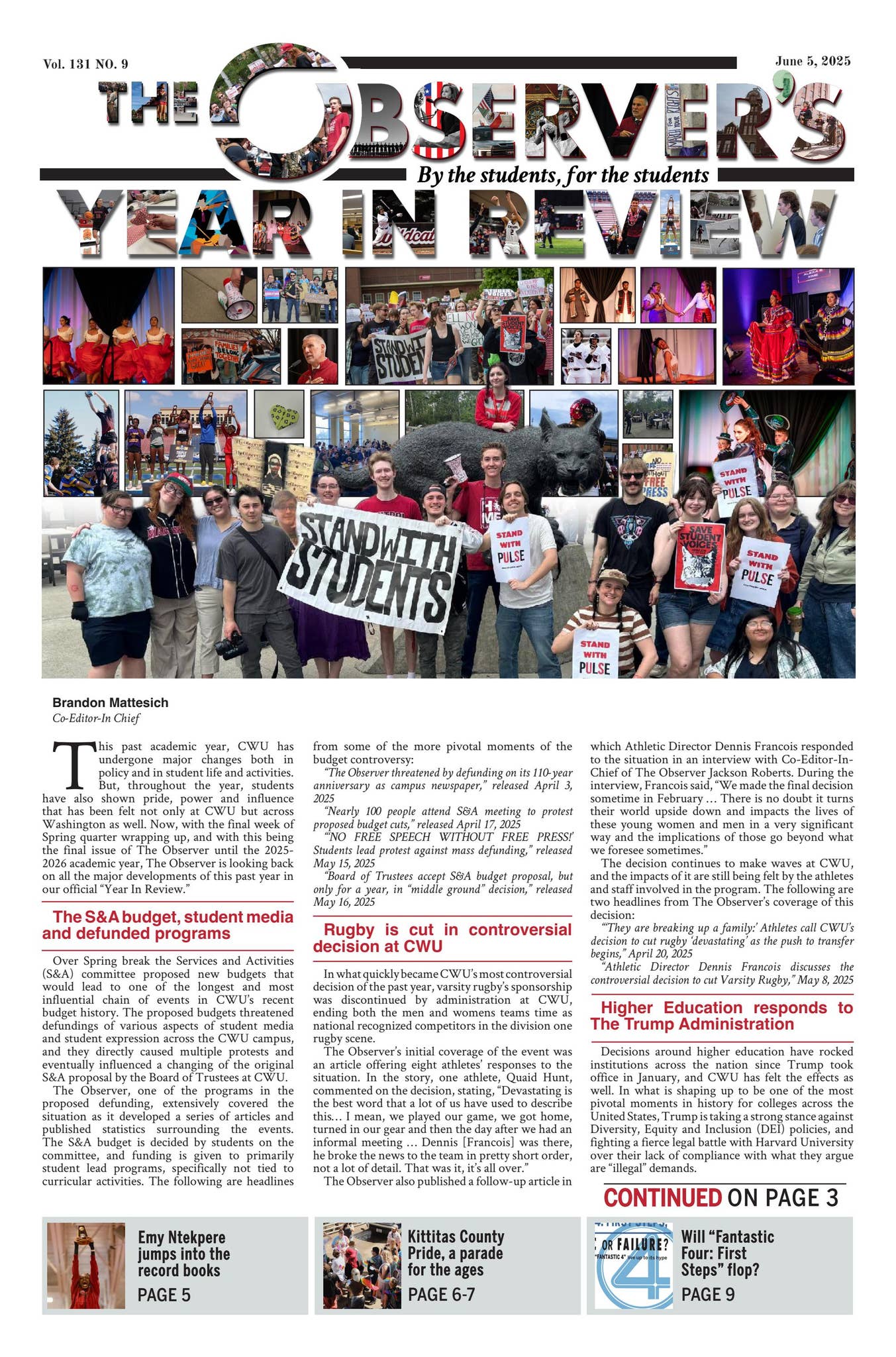The Observer, Spring 2025 - Issue 9 by CWU Observer - Issuu