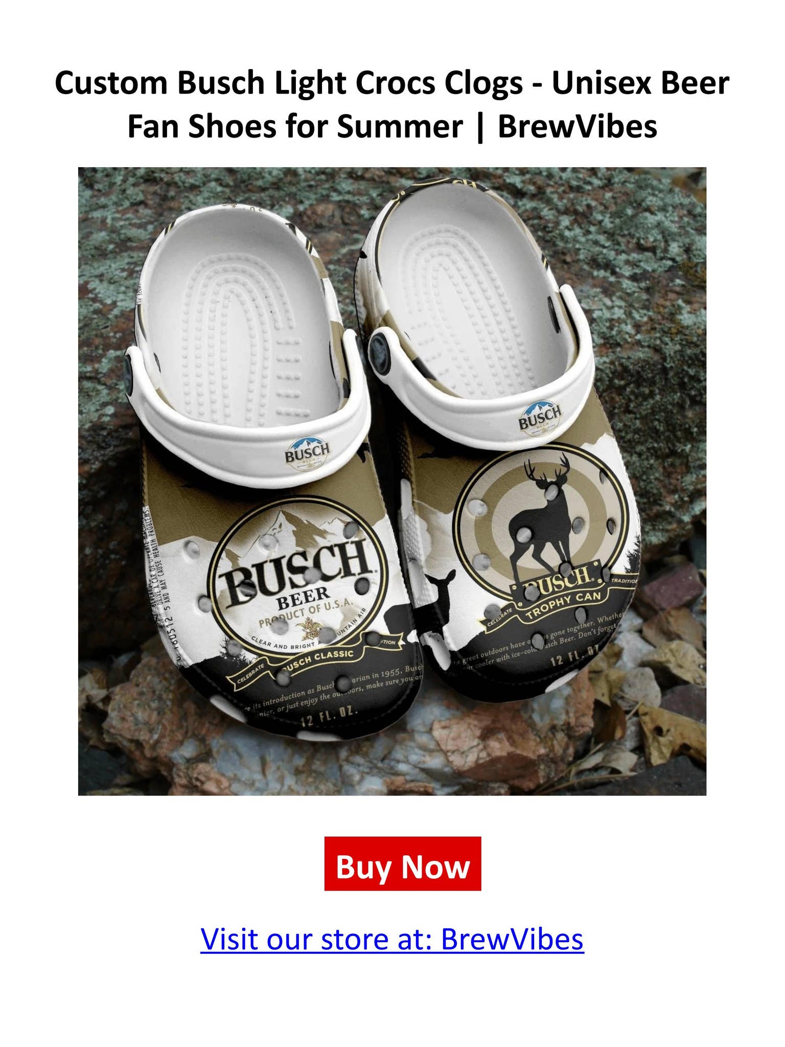 Custom Busch Light Crocs Clogs - Unisex Beer Fan Shoes for Summer ...