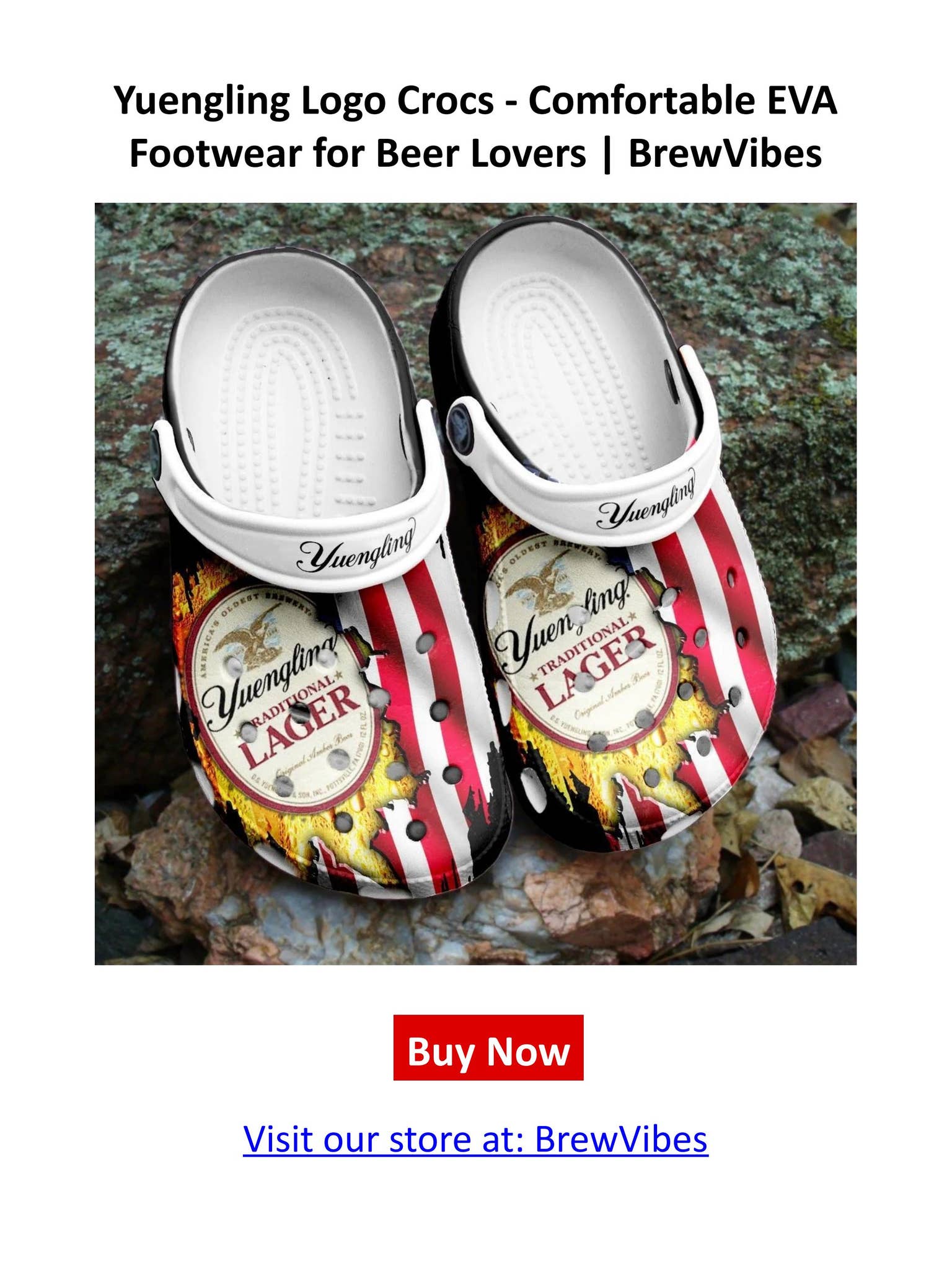 Yuengling Logo Crocs - Comfortable EVA Footwear for Beer Lovers ...