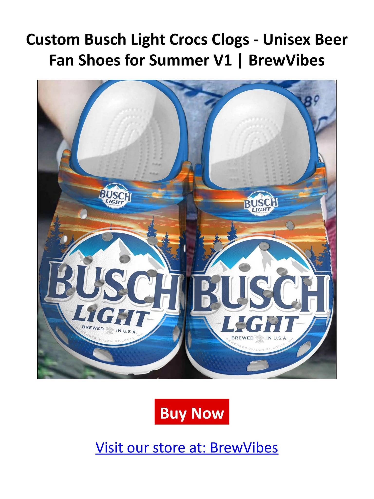 Custom Busch Light Crocs Clogs - Unisex Beer Fan Shoes for Summer V1 ...