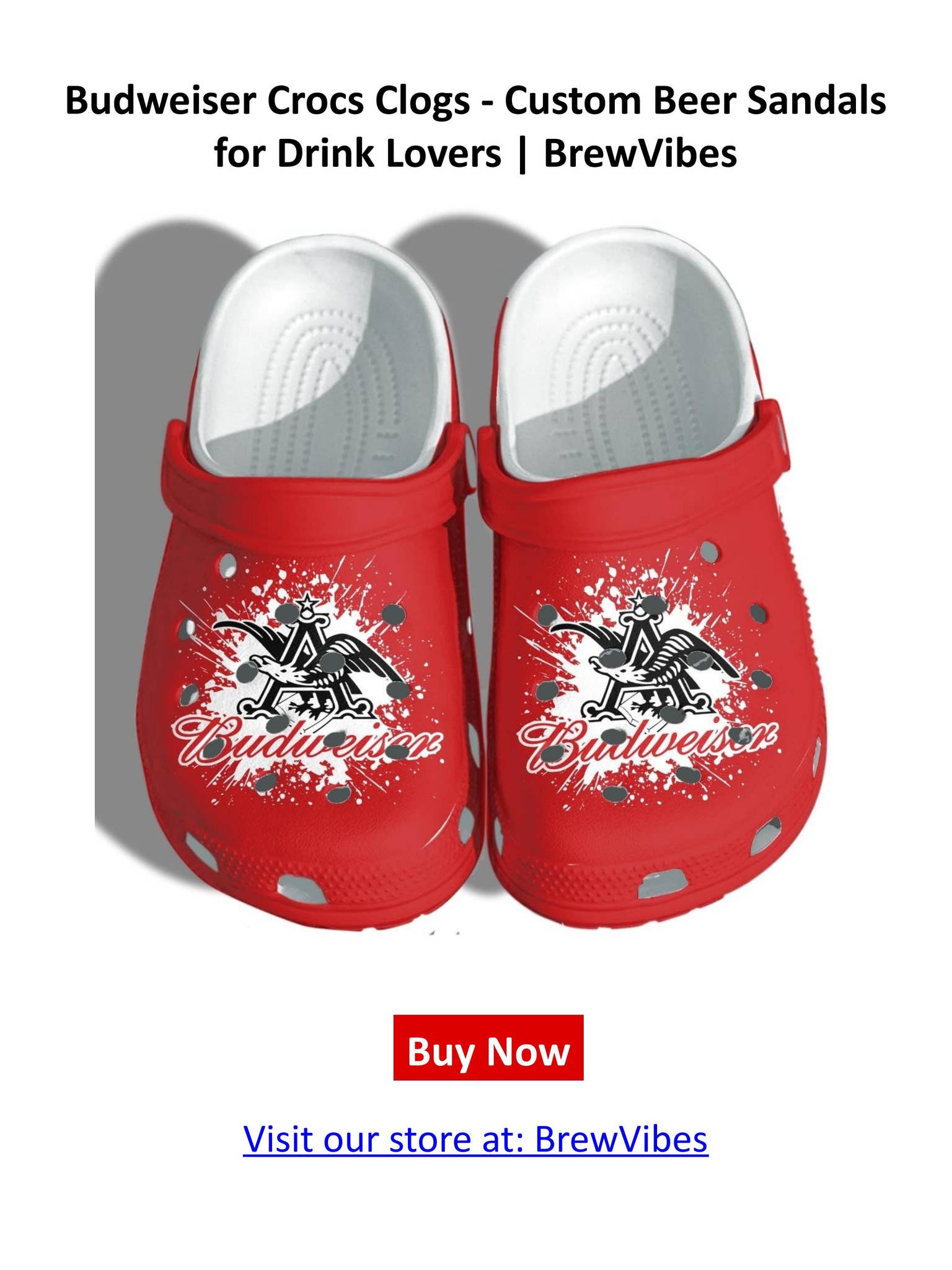 Budweiser Crocs Clogs - Custom Beer Sandals for Drink Lovers ...