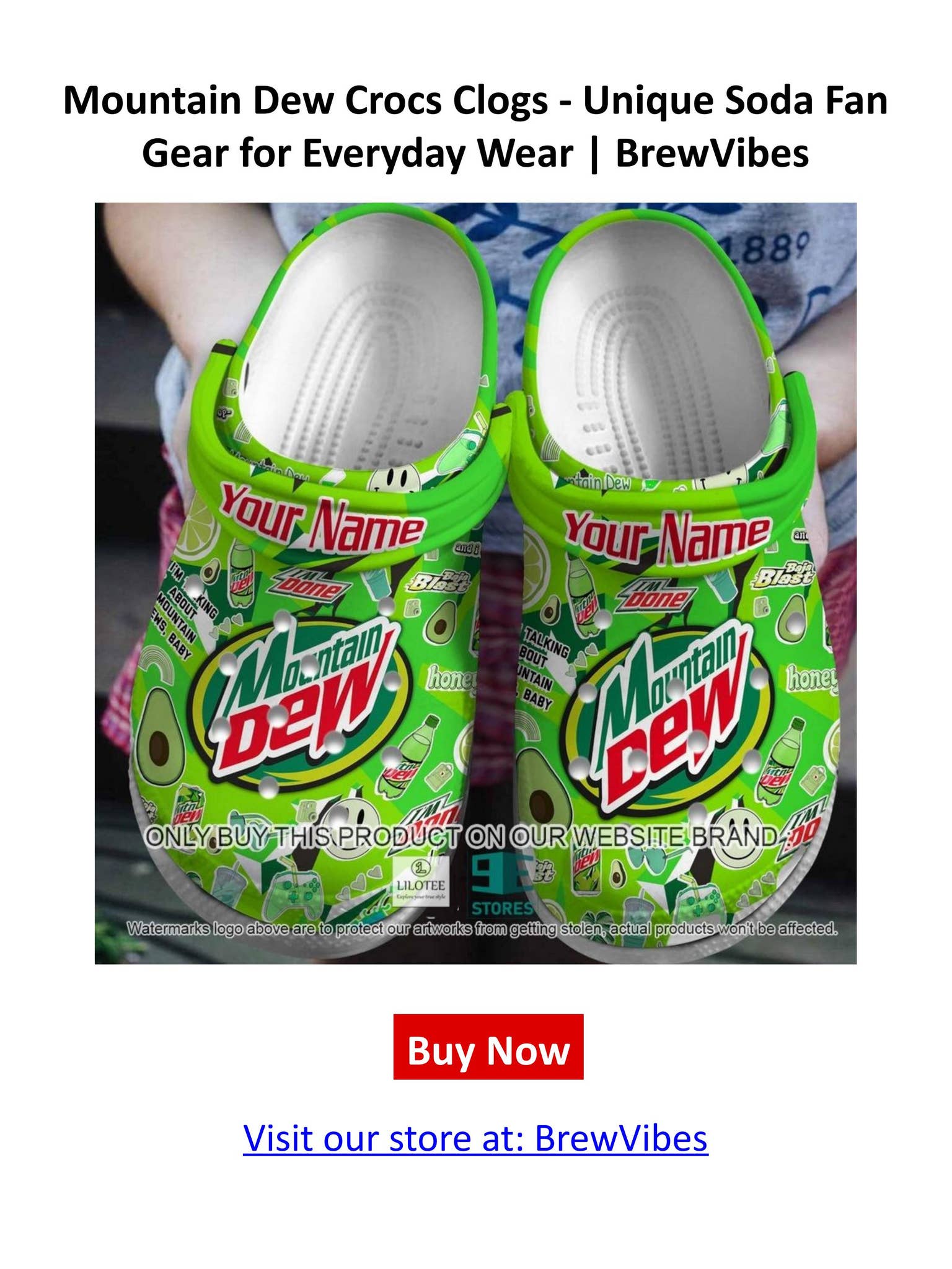 Mountain Dew Crocs Clogs - Unique Soda Fan Gear for Everyday Wear ...