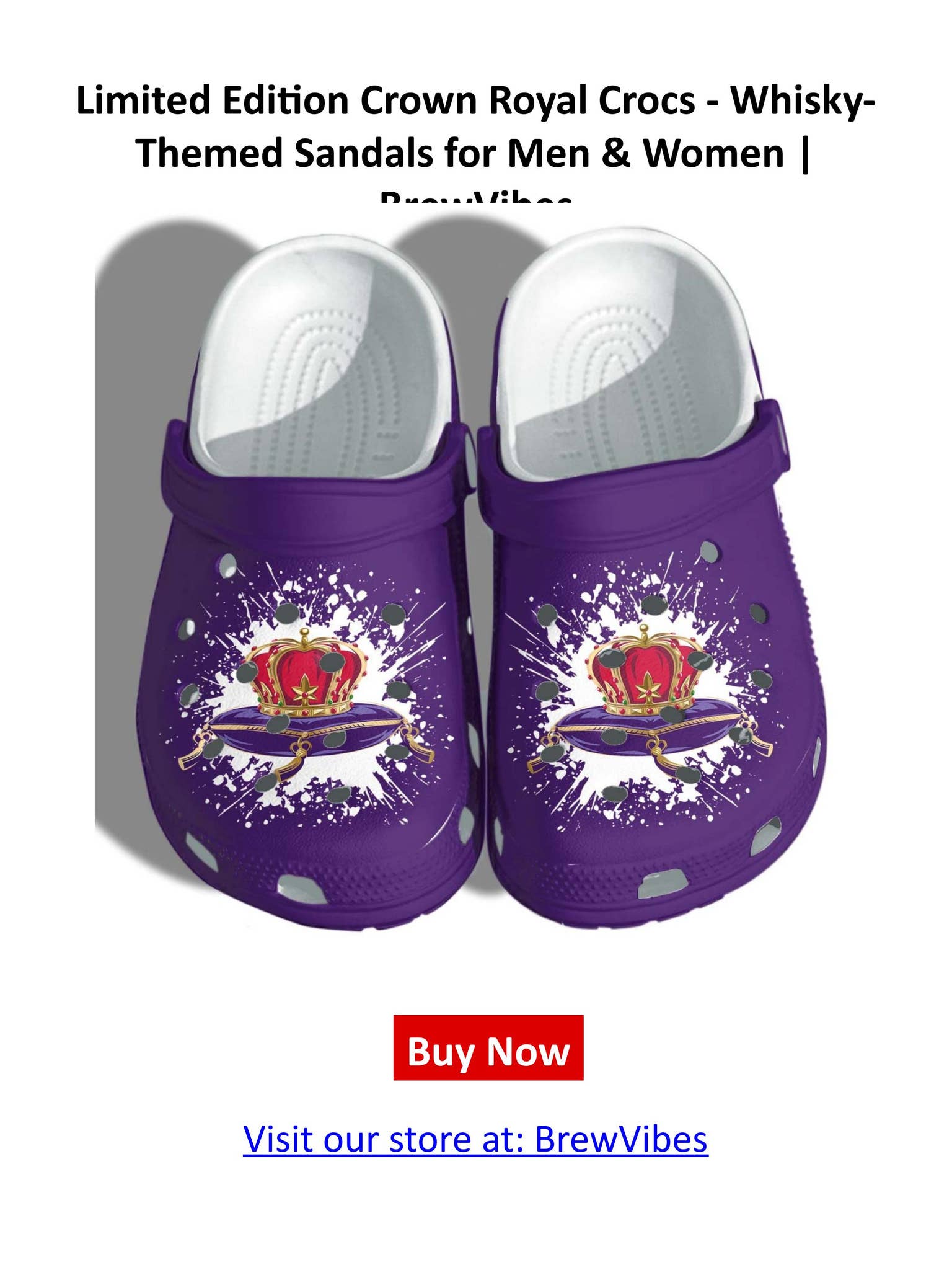 Limited Edition Crown Royal Crocs - Whisky-Themed Sandals for Men ...