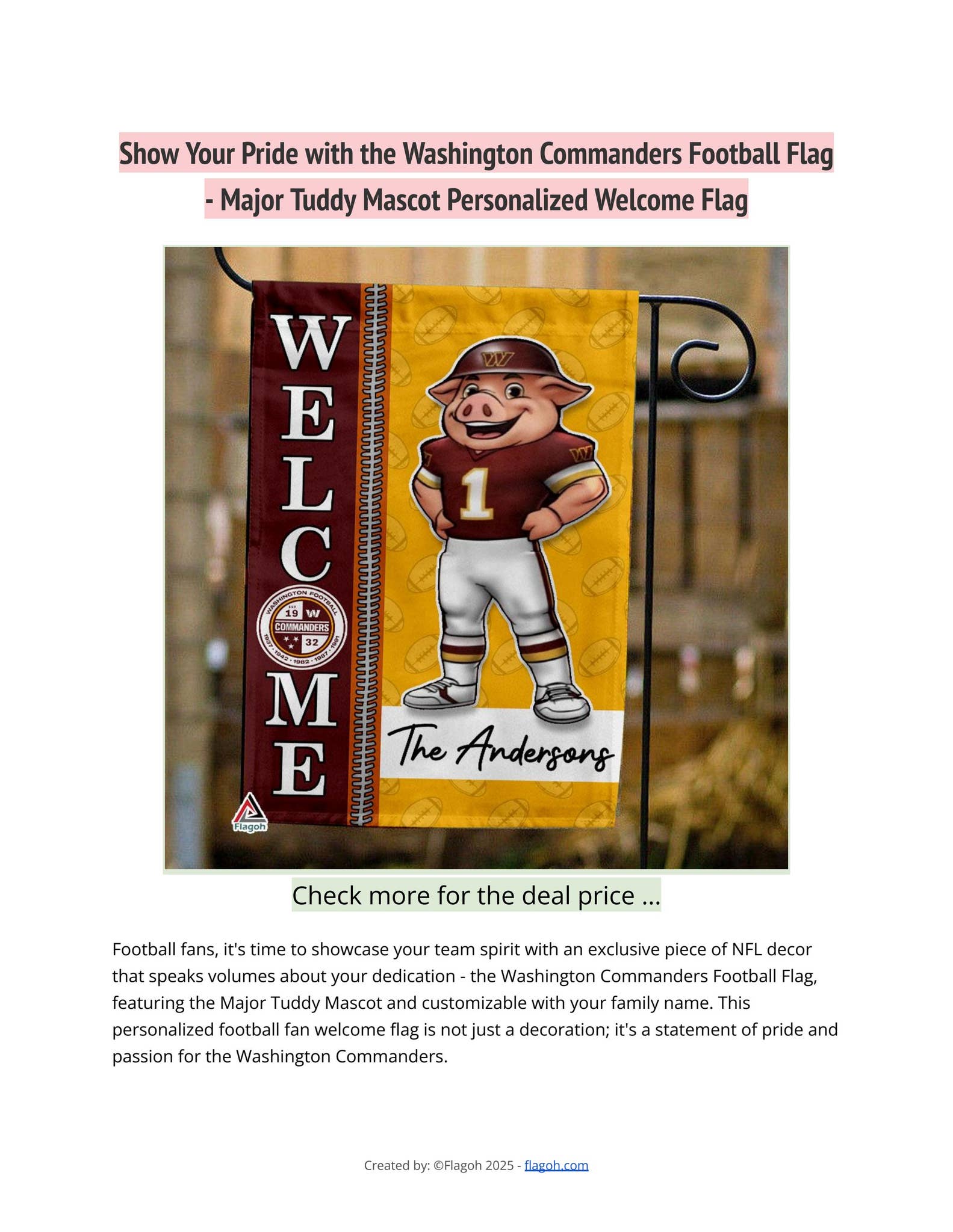 Show Your Pride with the Washington Commanders Football Flag - Major ...