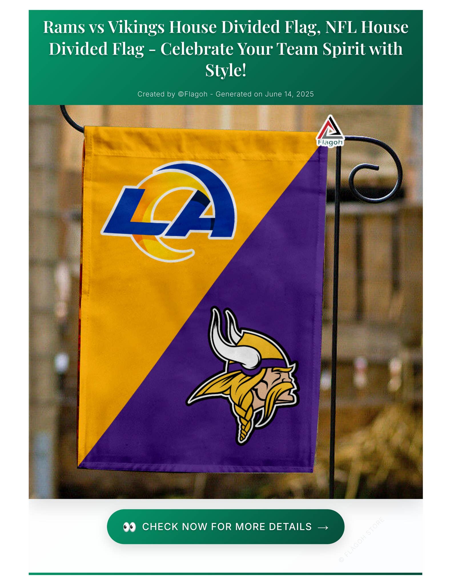 Rams vs Vikings House Divided Flag, NFL House Divided Flag - Celebrate ...