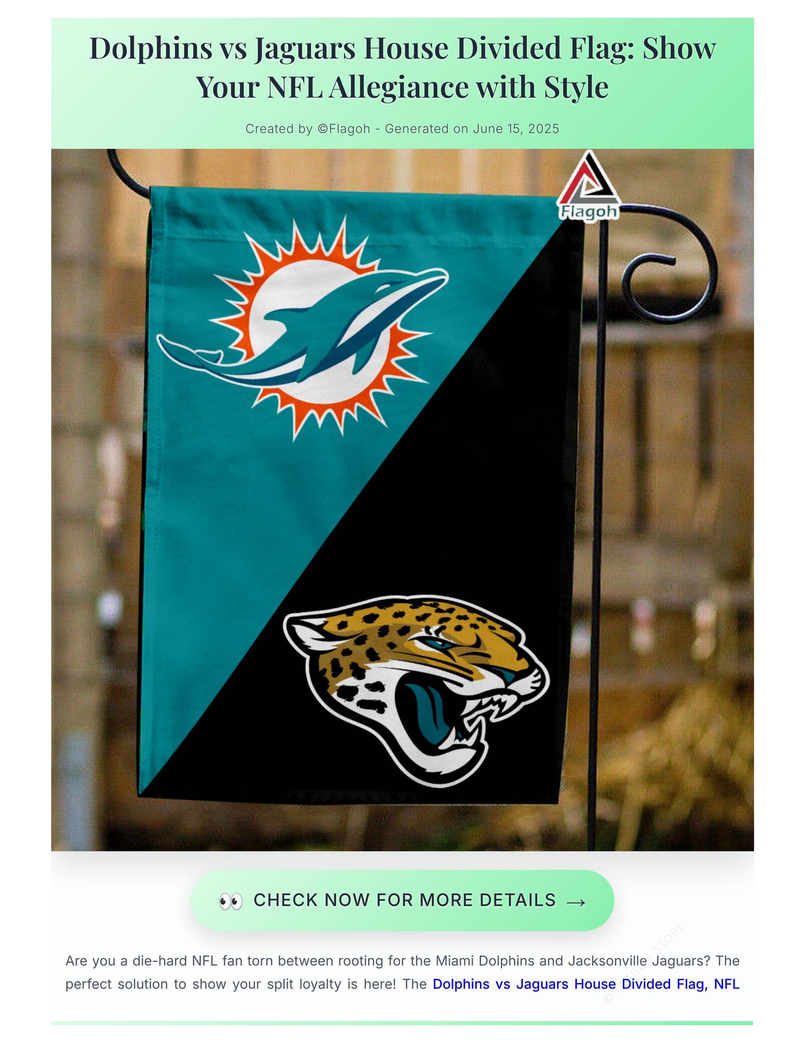 Dolphins vs Jaguars House Divided Flag: Show Your NFL Allegiance with ...