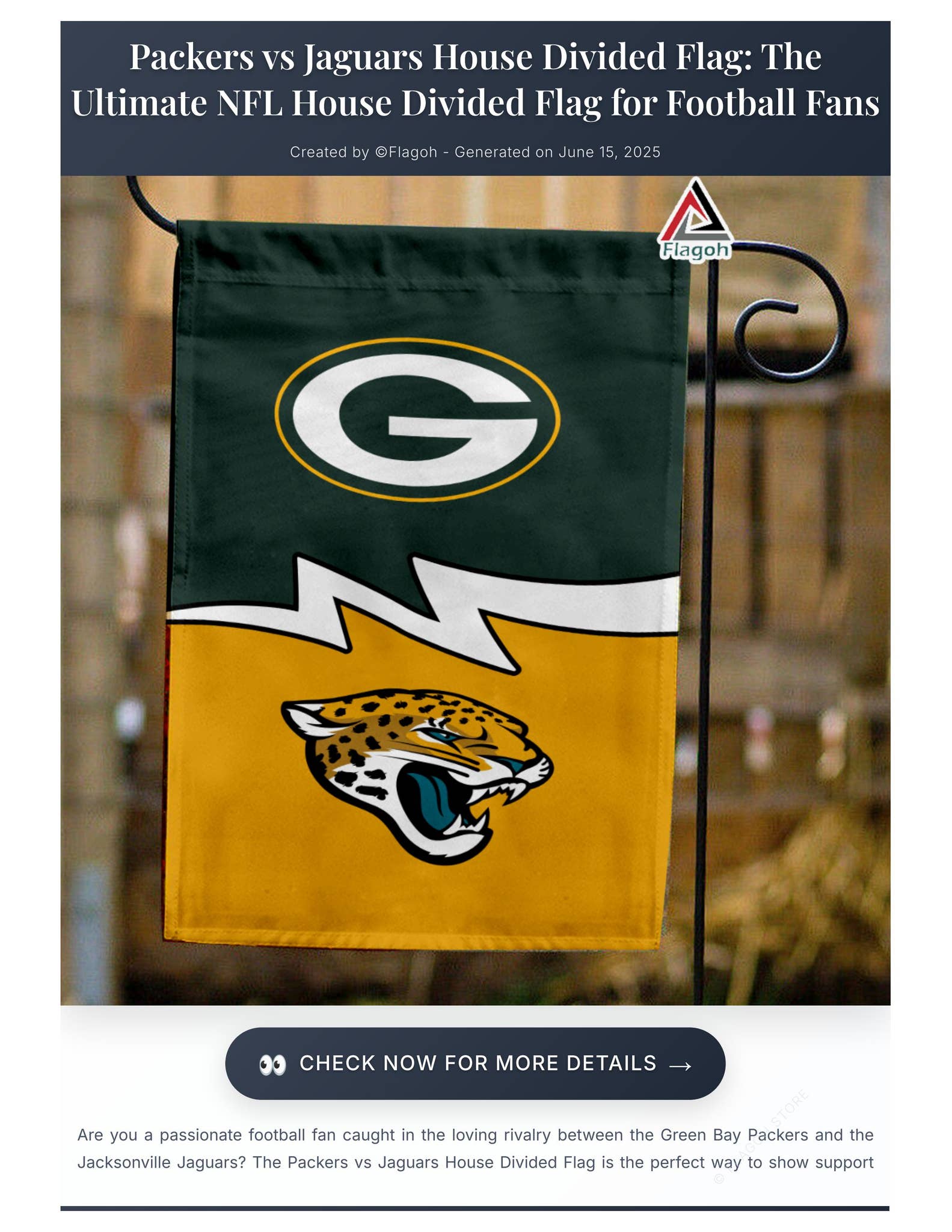 Packers vs Jaguars House Divided Flag: The Ultimate NFL House Divided ...