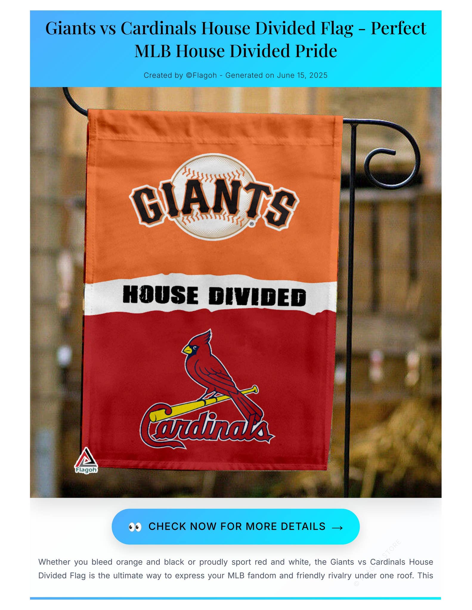 Giants vs Cardinals House Divided Flag - Perfect MLB House Divided ...