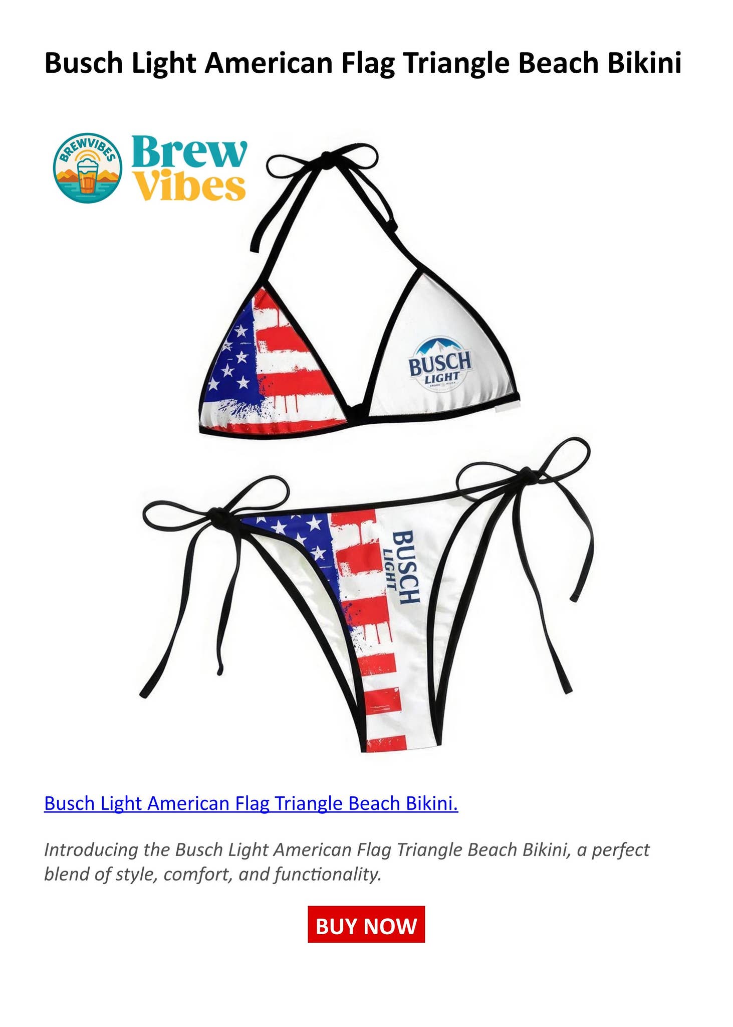 Busch Light American Flag Triangle Beach Bikini | BrewVibes by ...