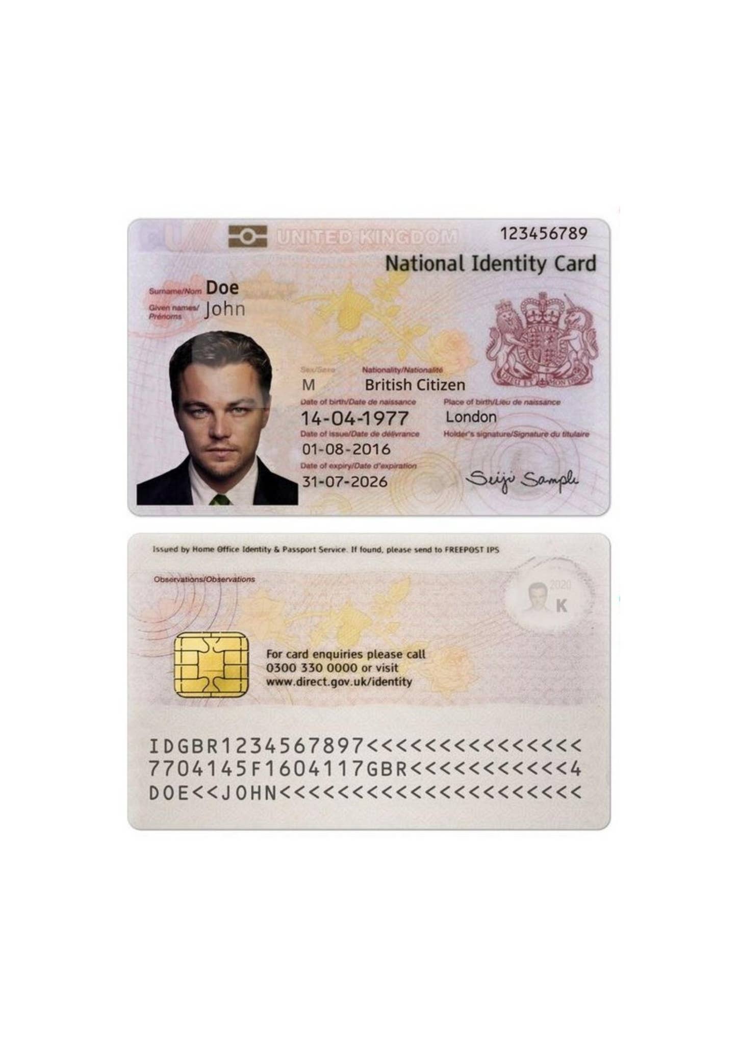 UK ID Card Template (Front & Back) – Fully Editable PSD Photoshop ...