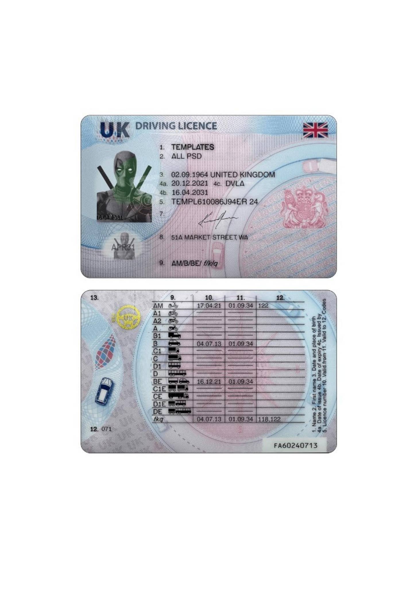Download UK Drivers License PSD Template (V5) - GlobalPSDTemplate.com ...