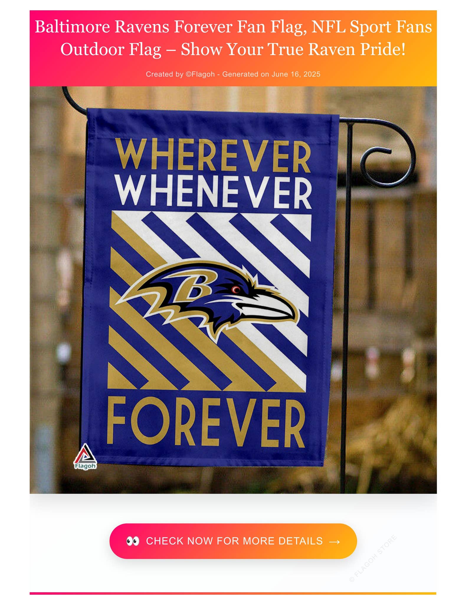 Baltimore Ravens Forever Fan Flag, NFL Sport Fans Outdoor Flag – Show ...