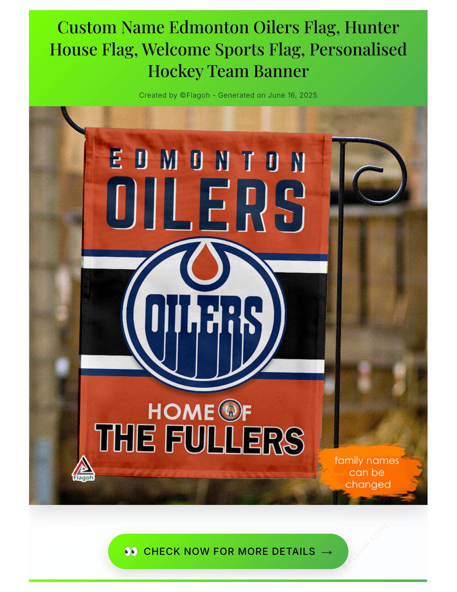 Custom Name Edmonton Oilers Flag – Personalize Your Hunter House Sports ...